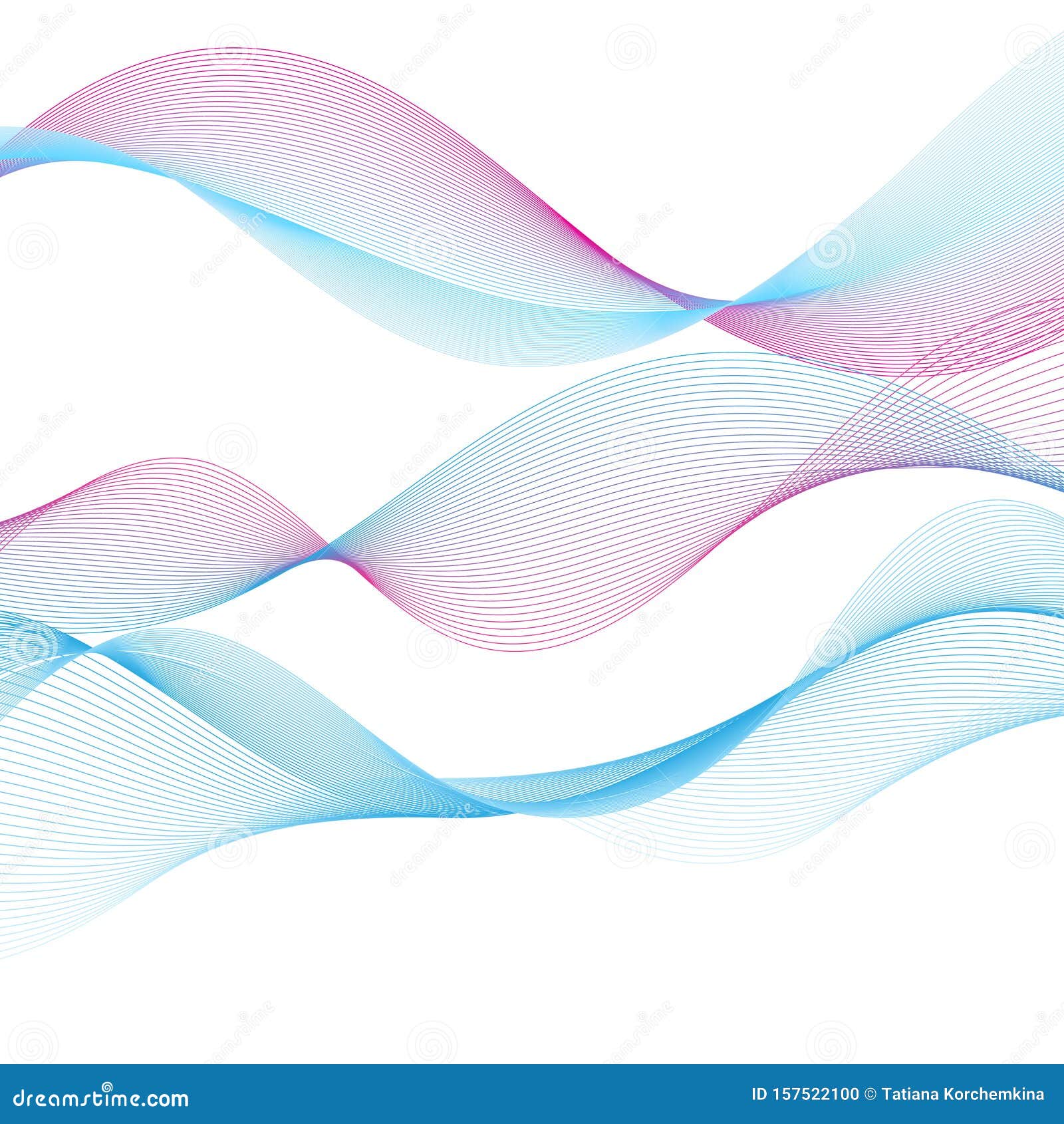 Bonitas Olas Azules Sobre Fondo Blanco Ilustración del Vector ...