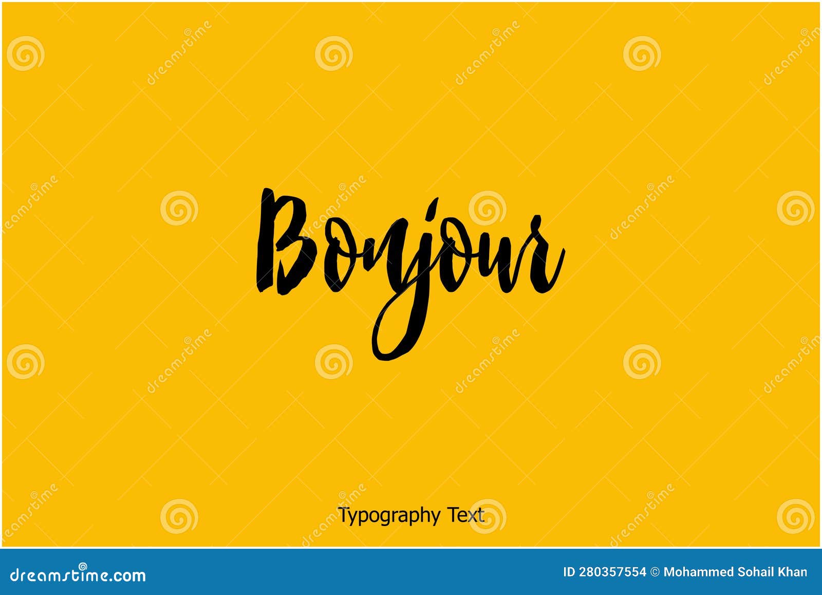 Bonjour Bold Typography Text Lettering Quote Vector Design Stock Vector ...