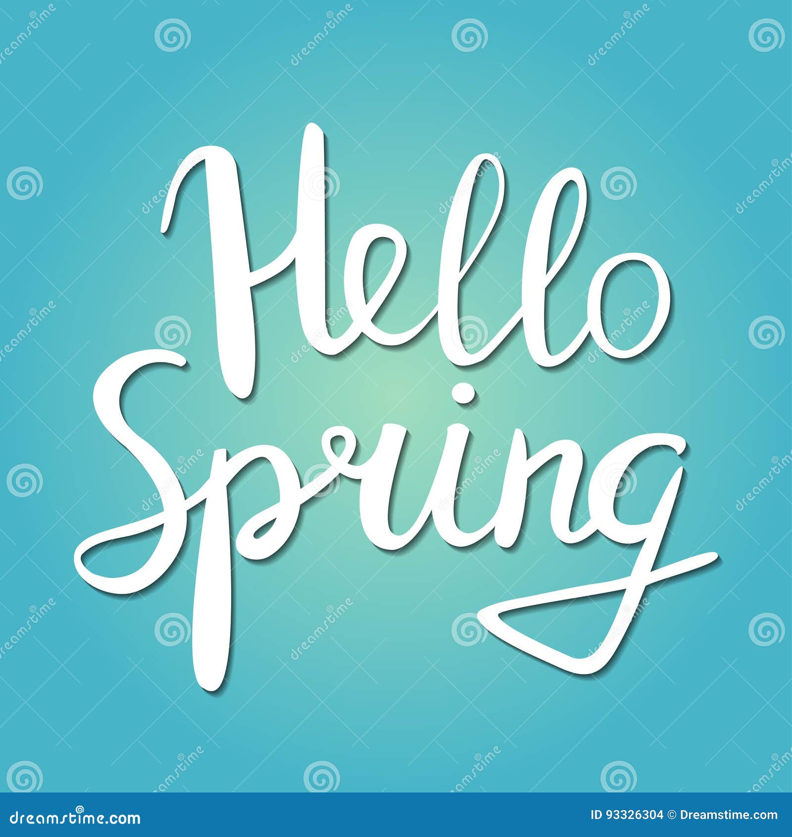 Bonjour Lettrage D'expression De Ressort Illustration Stock ...