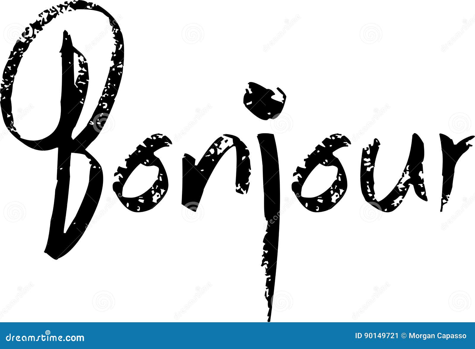 Bonjour Text Sign Illustration Stock Vector - Illustration of symbol ...