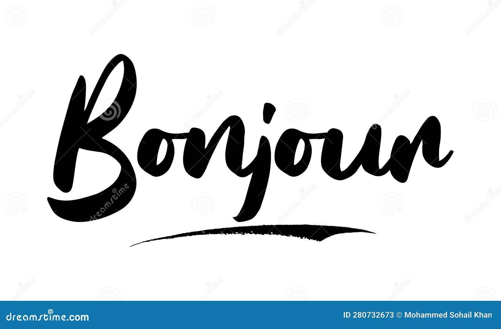 Bonjour Typography Lettering Text Vector Design Quote Stock Vector ...