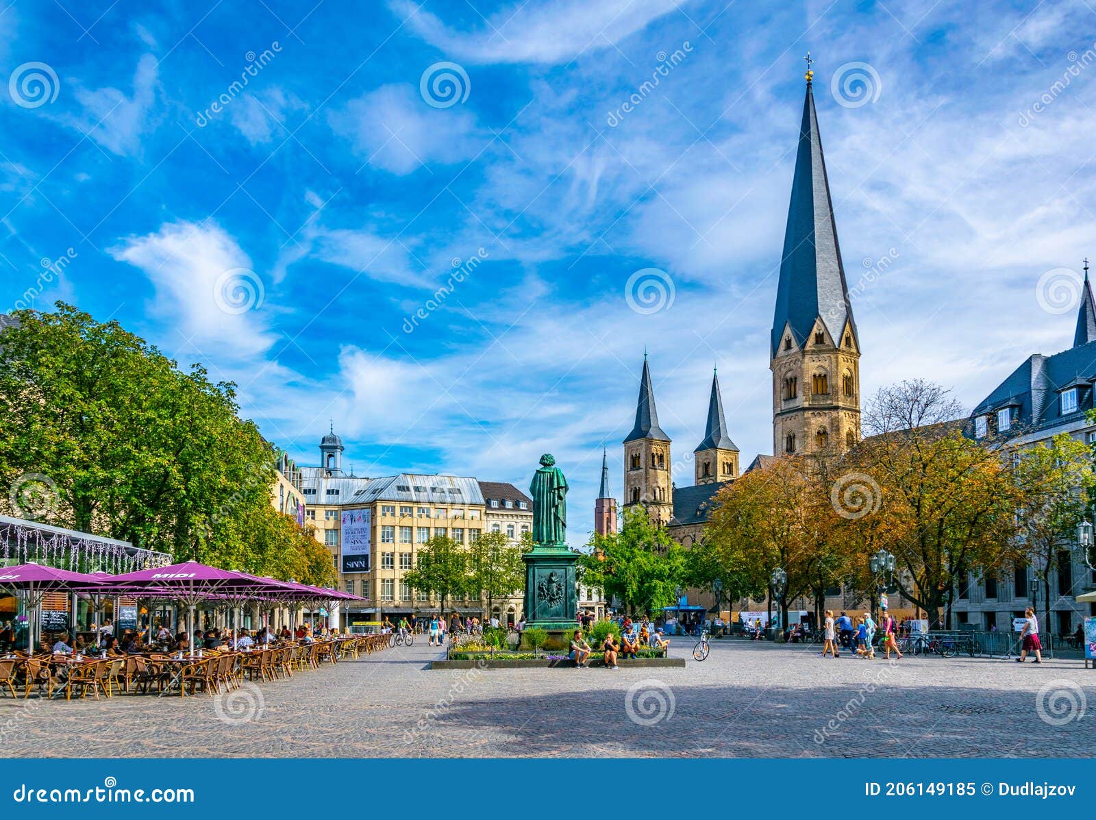 BONN, GERMANY, AUGUST 12, 2018: Munsterplatz in the Center of Bonn ...