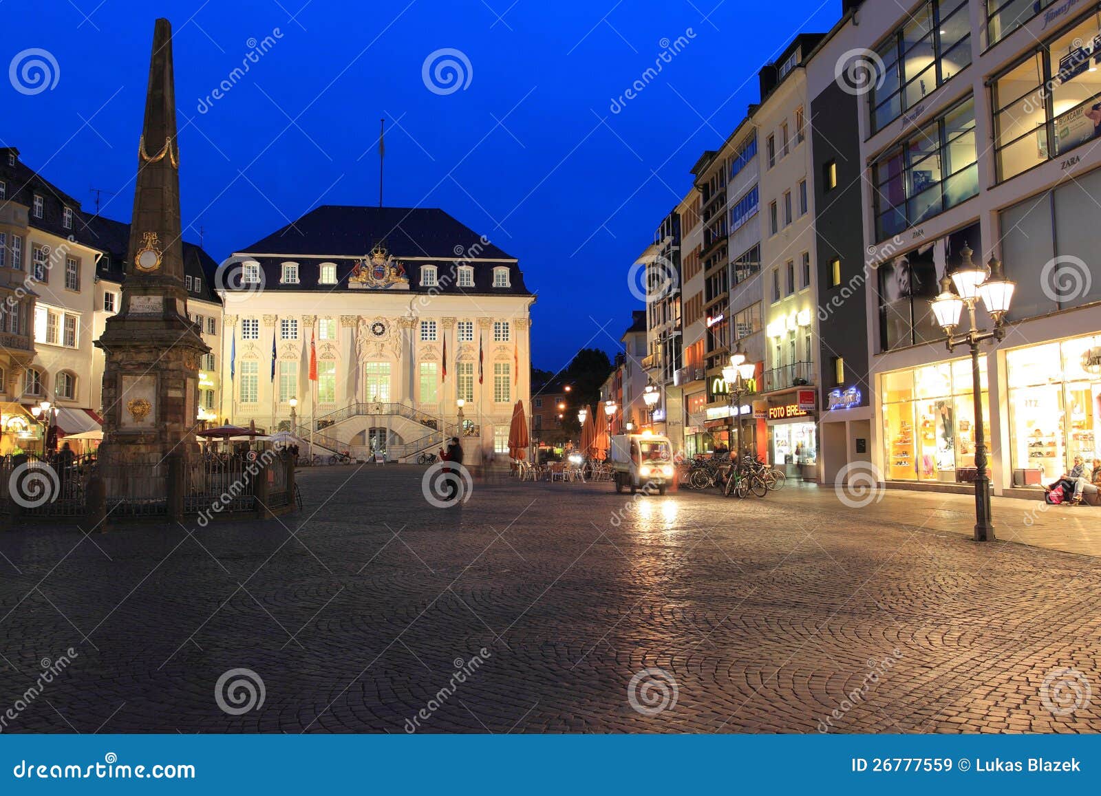 Bonn at night editorial stock image. Image of historic - 26777559