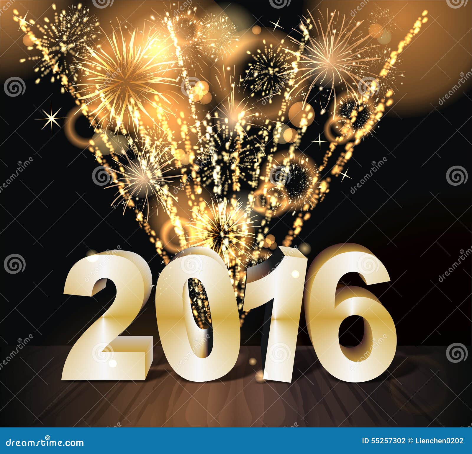 Bonne année 2016 illustration stock. Illustration du coeur - 55257302