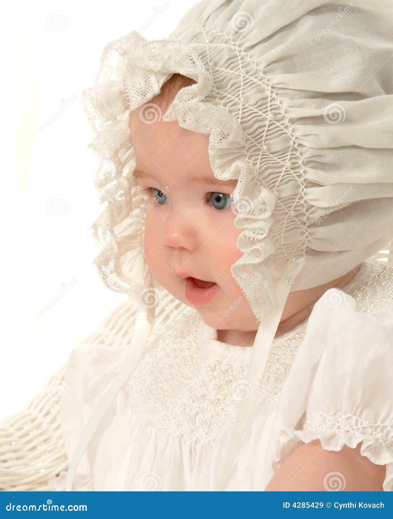 Bonnet Baby stock image. Image of closeup, sewn, wicker - 4285429