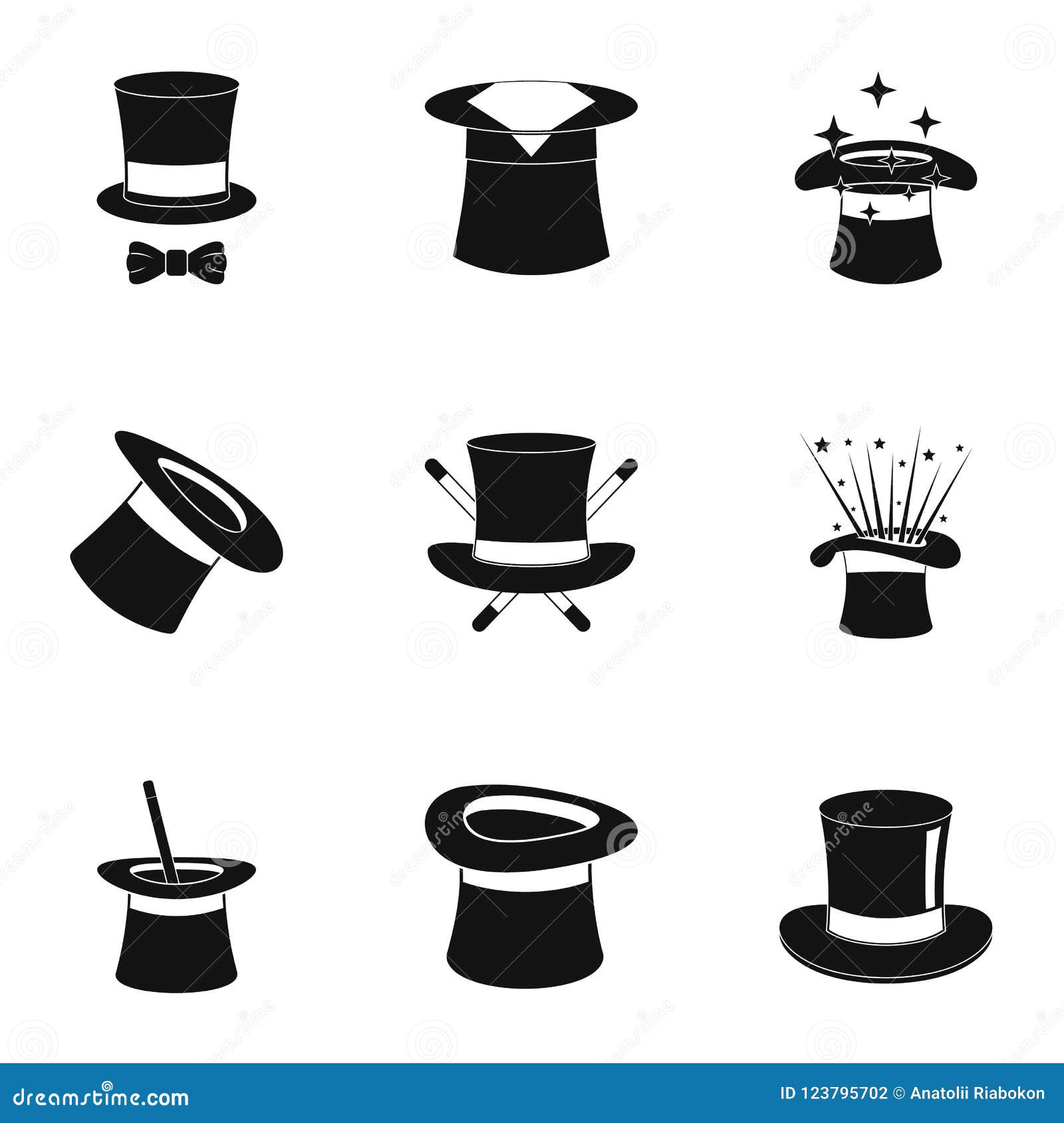 Bonnet Icons Set, Simple Style Stock Illustration - Illustration of ...