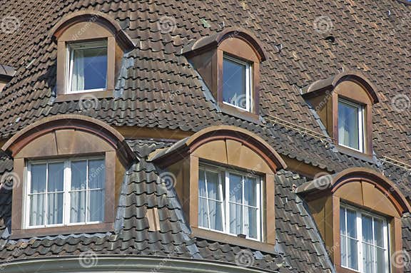 Bonneted Dormer Windows and Tiled Roof Stock Photo - Image of shingles ...