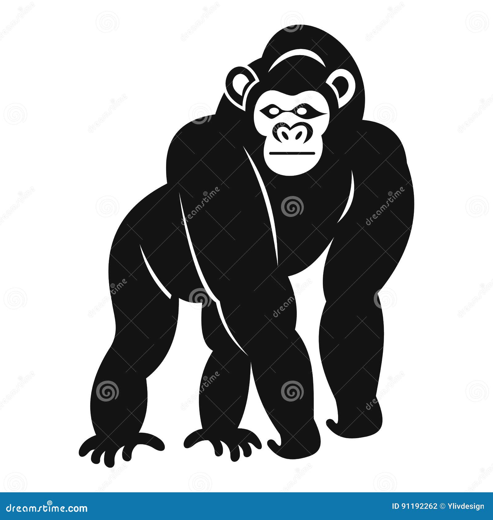 Bonobo icon, simple style stock vector. Illustration of icon - 91192262