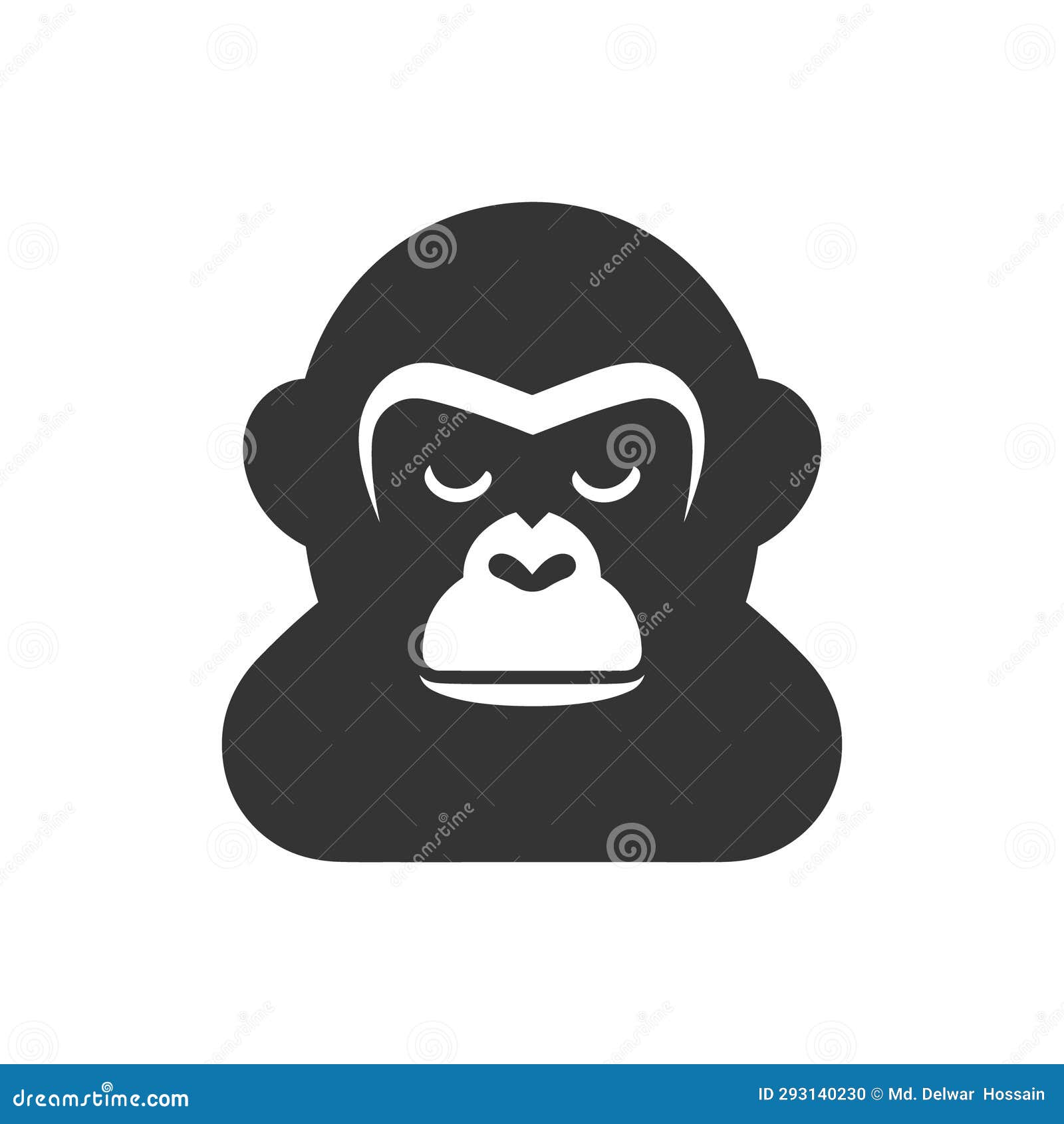 Bonobo icon stock vector. Illustration of bonobo, text - 293140230