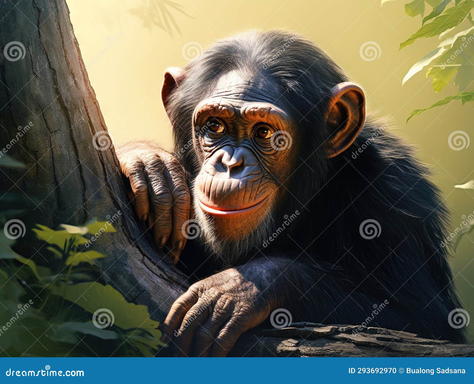 Ai Generated Illustration Wildlife Concept of Bonobo Stock Illustration ...
