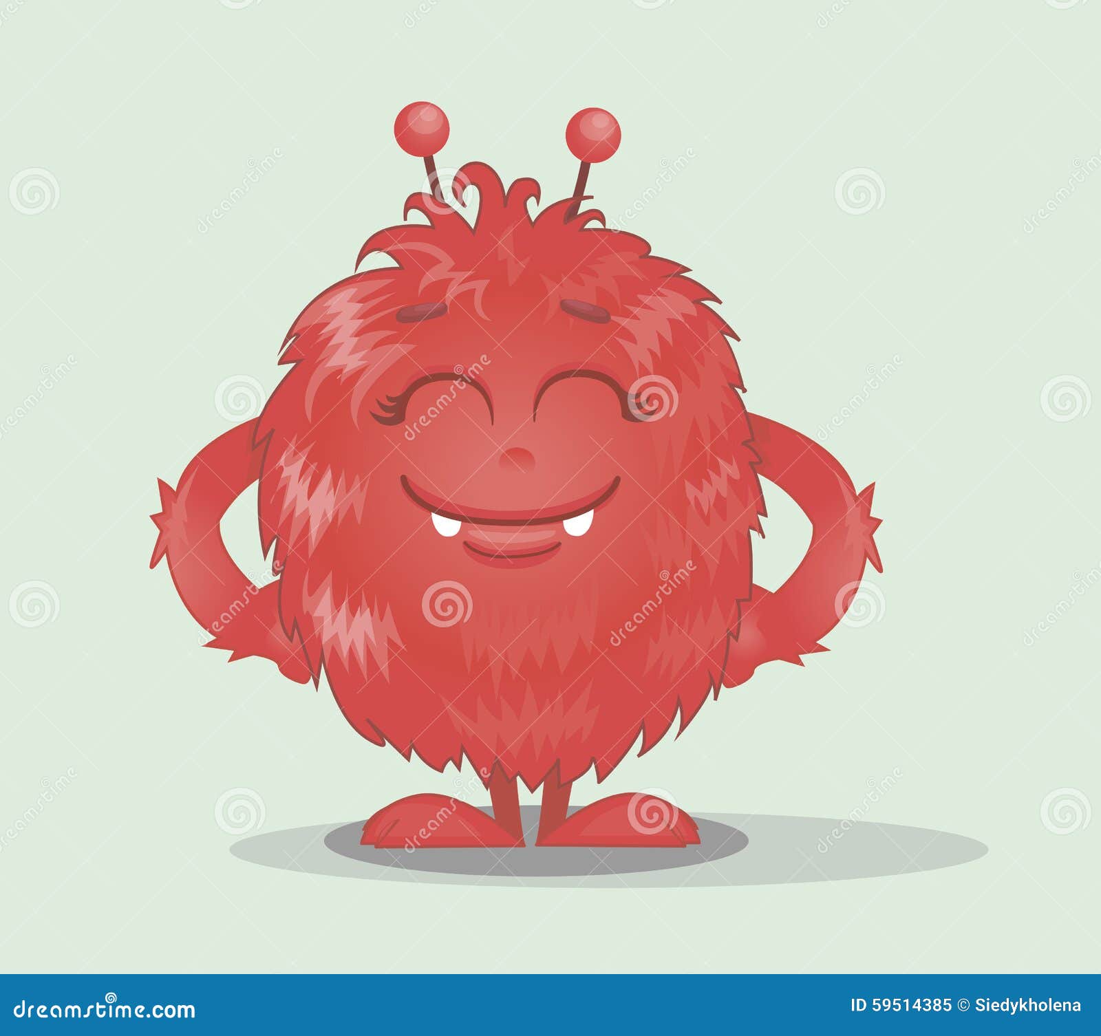 Bons Monstres Velus Rouges 6 Illustration Stock - Illustration du ...