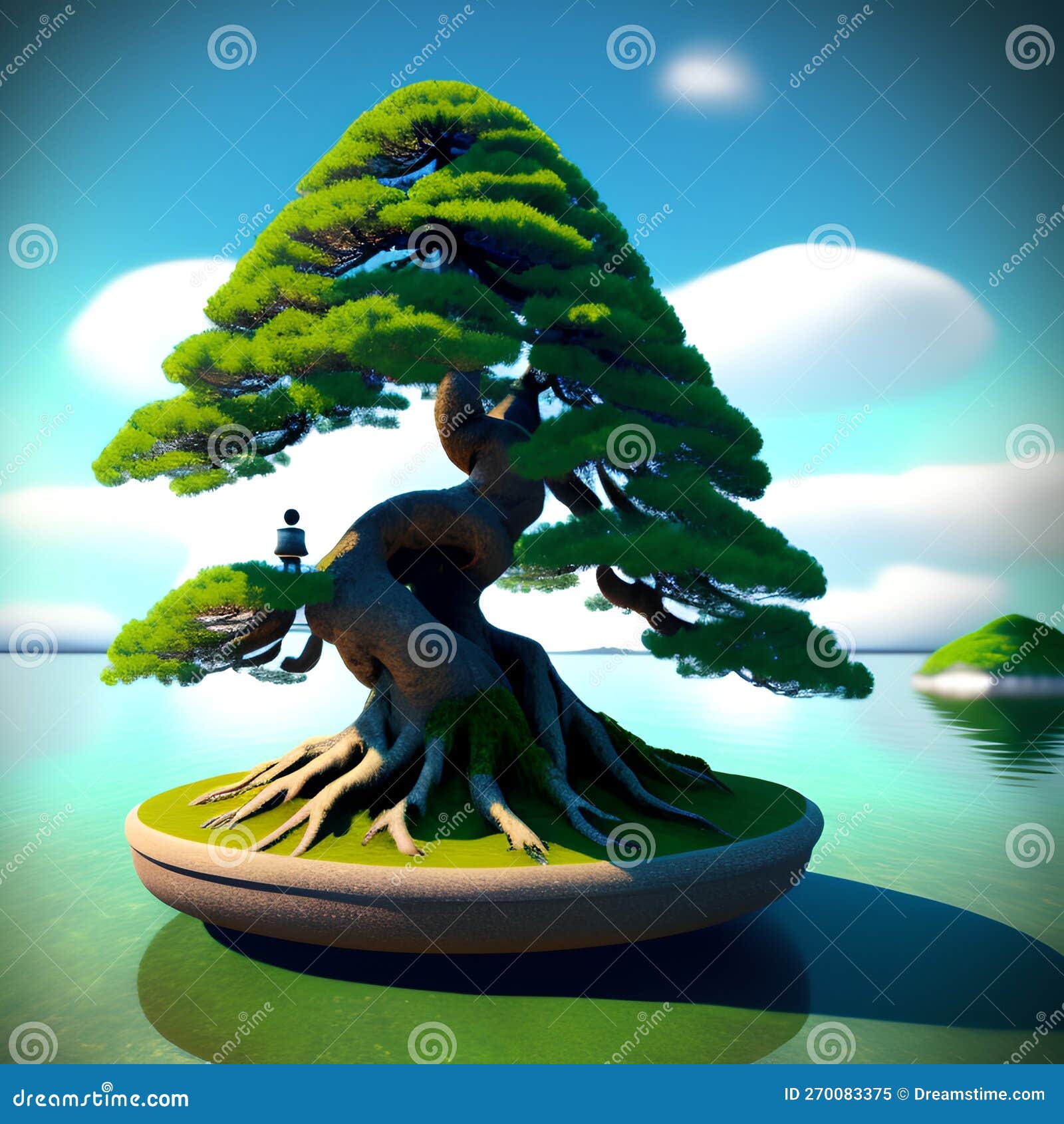 Bonsai Island, Generative AI Illustration Stock Illustration ...