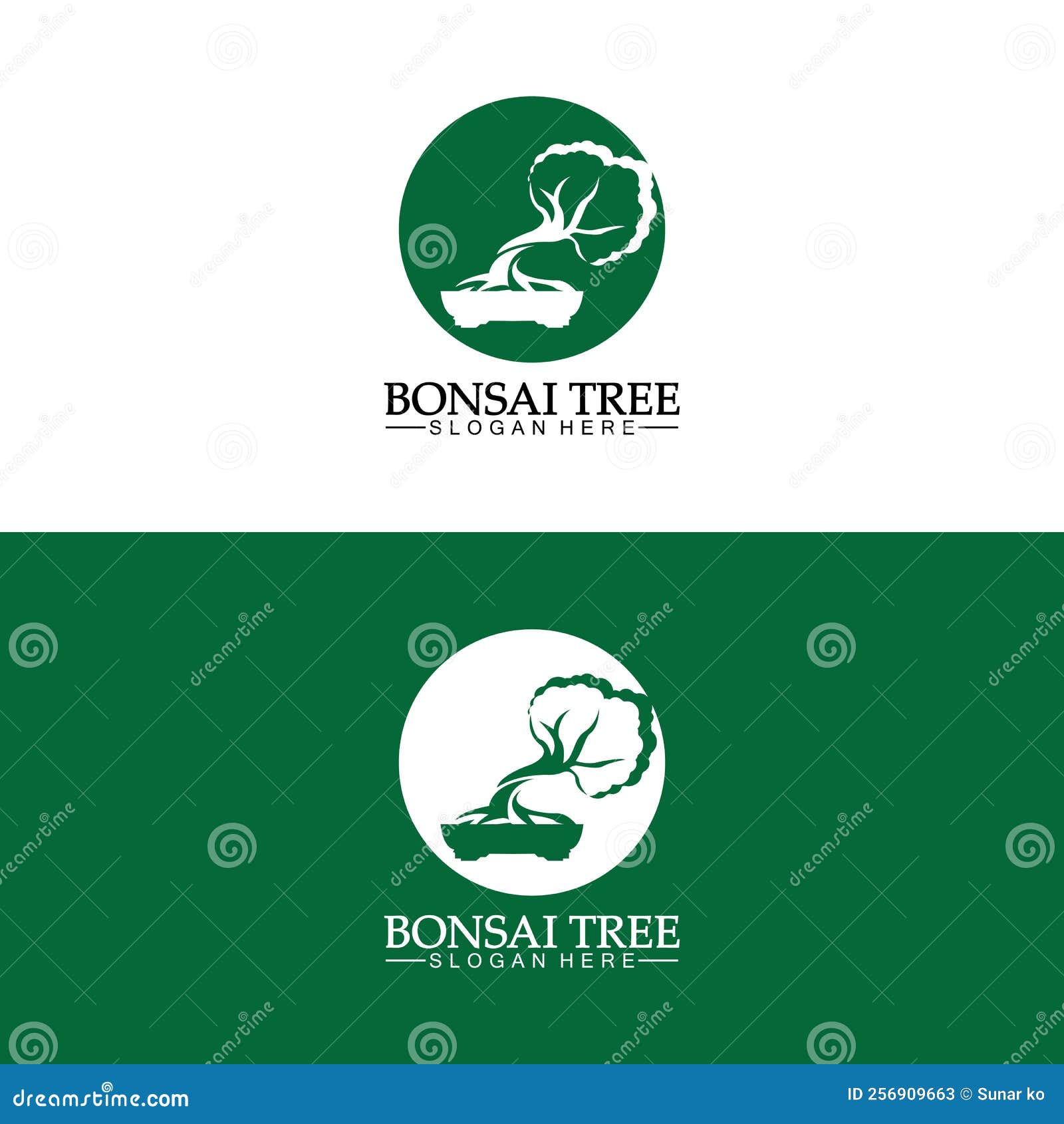 Bonsai Logo Design Silhouette Icon Vector Stock Vector - Illustration ...