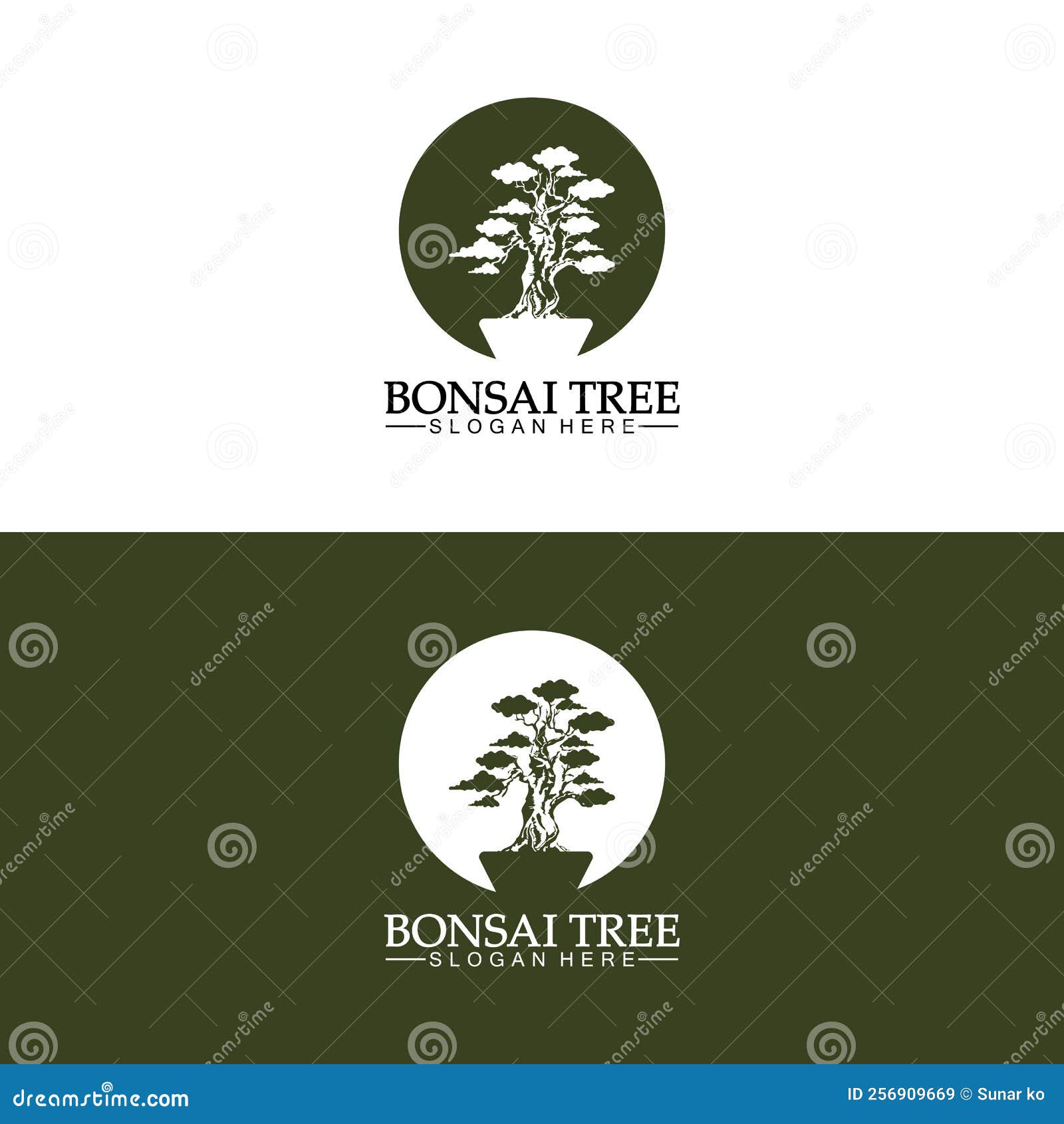 Bonsai Logo Design Silhouette Icon Vector Stock Vector - Illustration ...