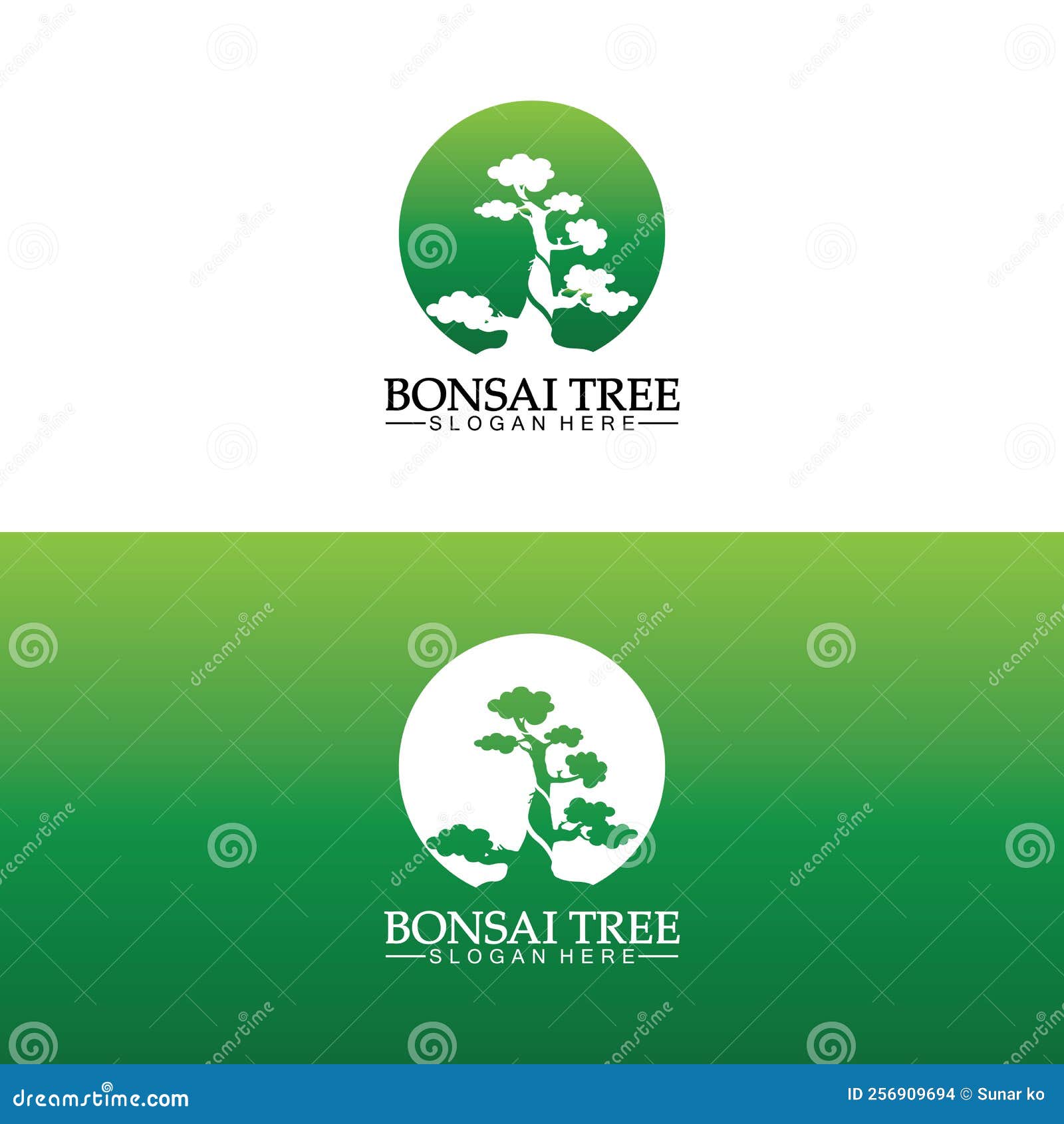 Bonsai Logo Design Silhouette Icon Vector Stock Vector - Illustration ...
