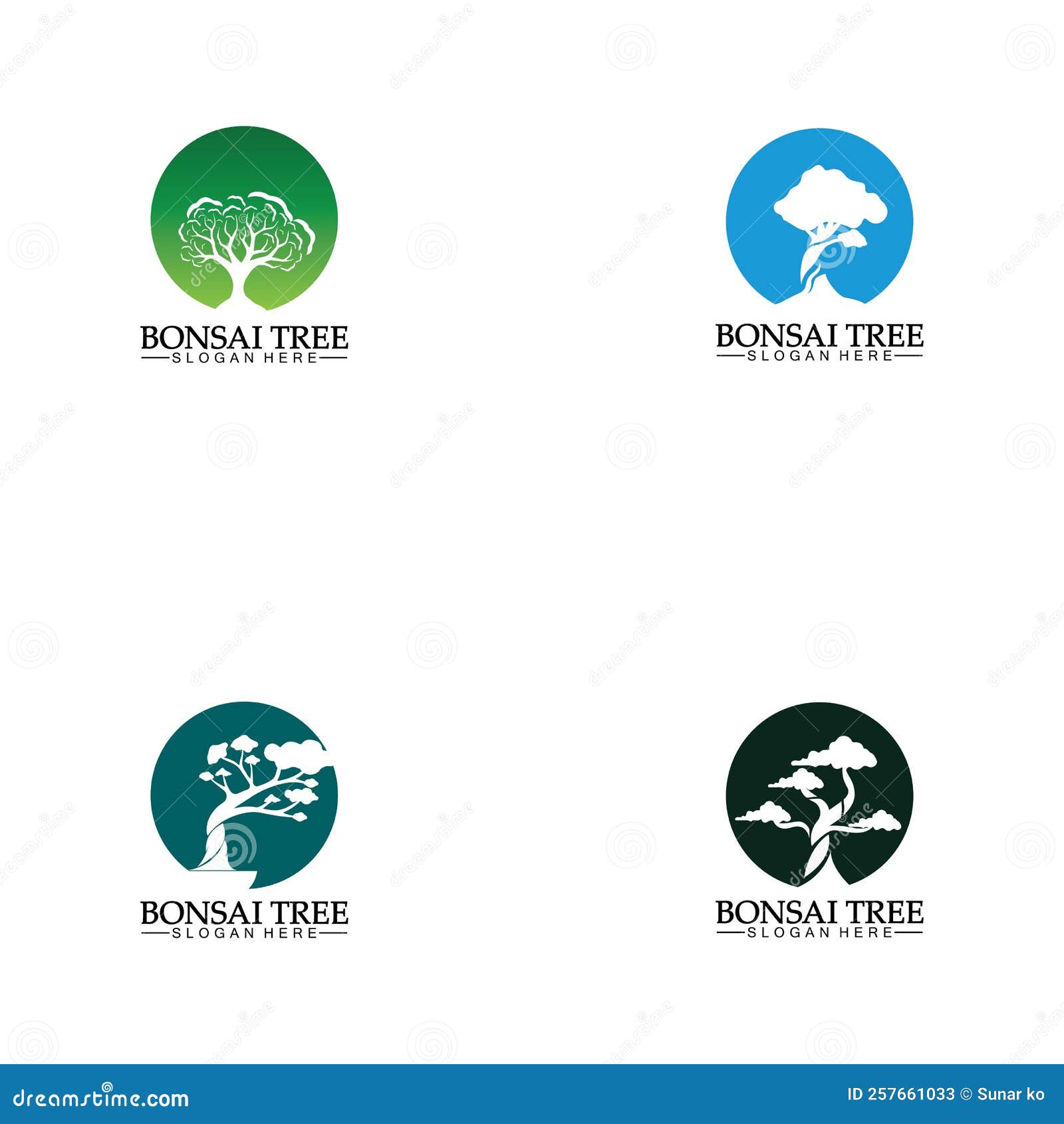 Bonsai Logo Design Silhouette Icon Vector Stock Vector - Illustration ...