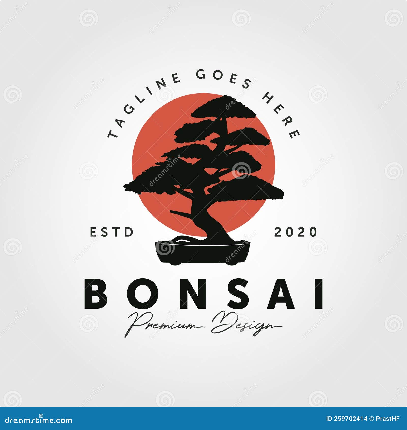 Bonsai Logo Design Silhouette Icon Vector Stock Vector - Illustration ...