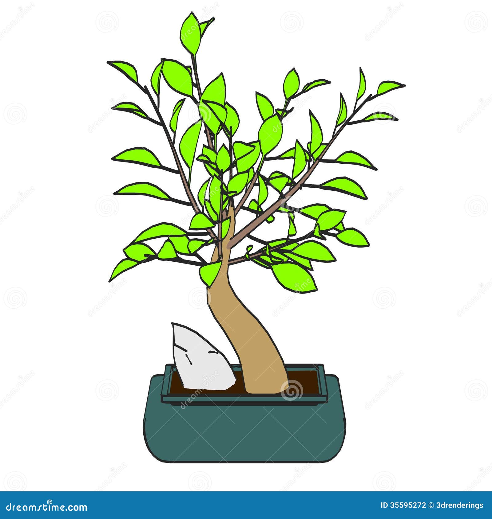 Bonsai tree stock illustration. Illustration of tree - 35595272
