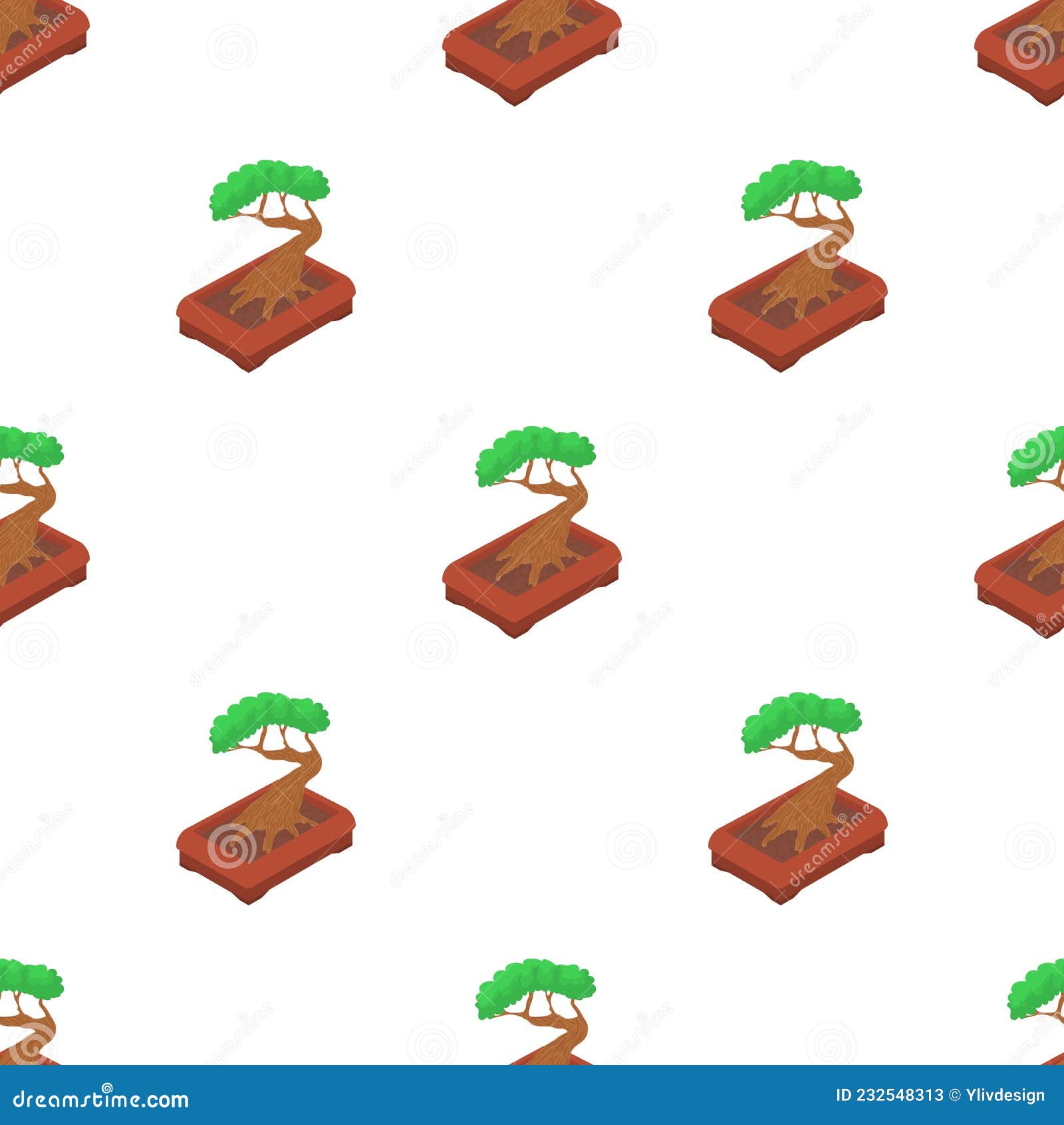 Bonsai Tree Pattern Seamless Vector Stock Vector - Illustration of ...