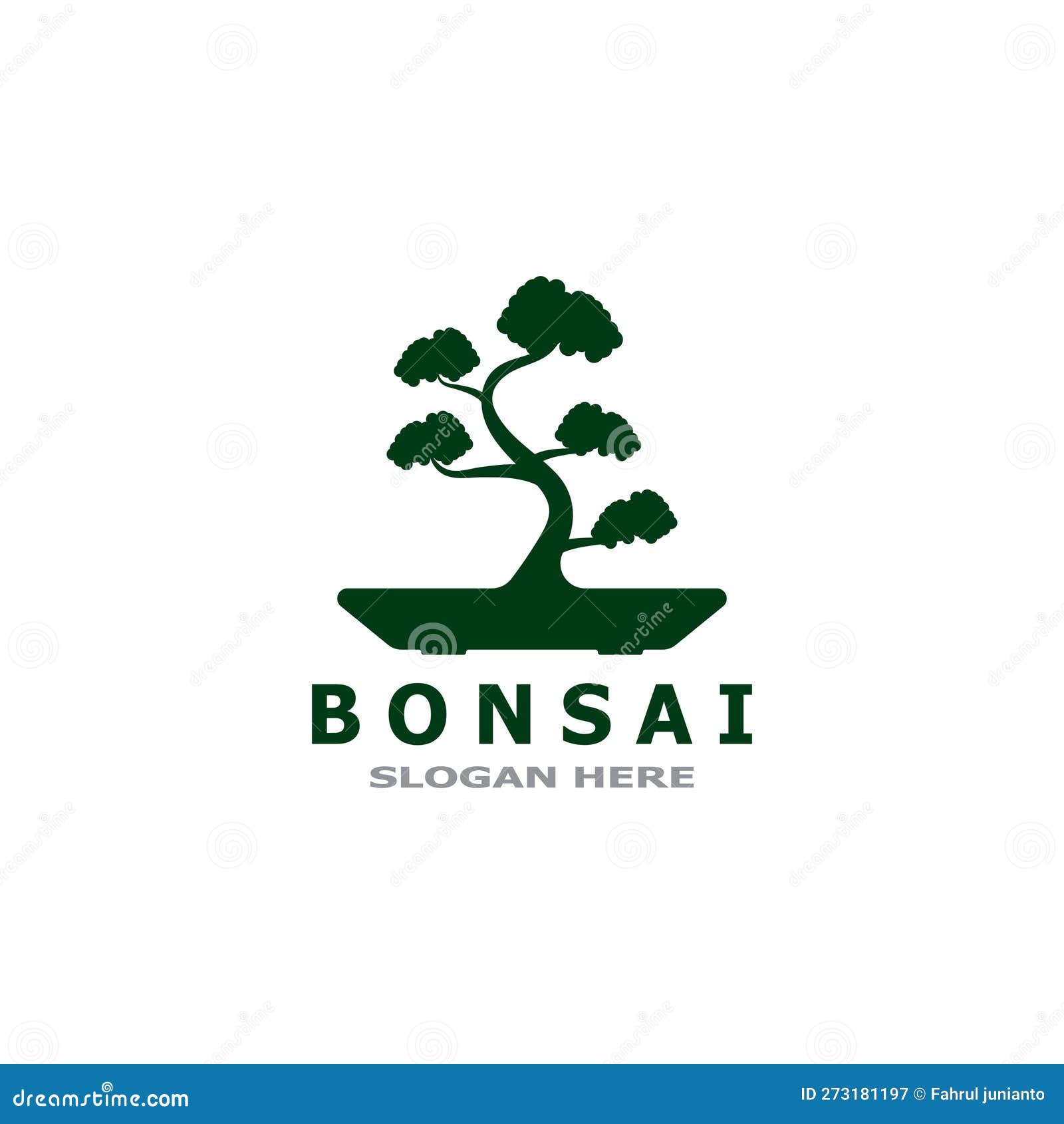 Bonsai Tree Plant Vector Logo Illustration Stock Vector - Illustration ...