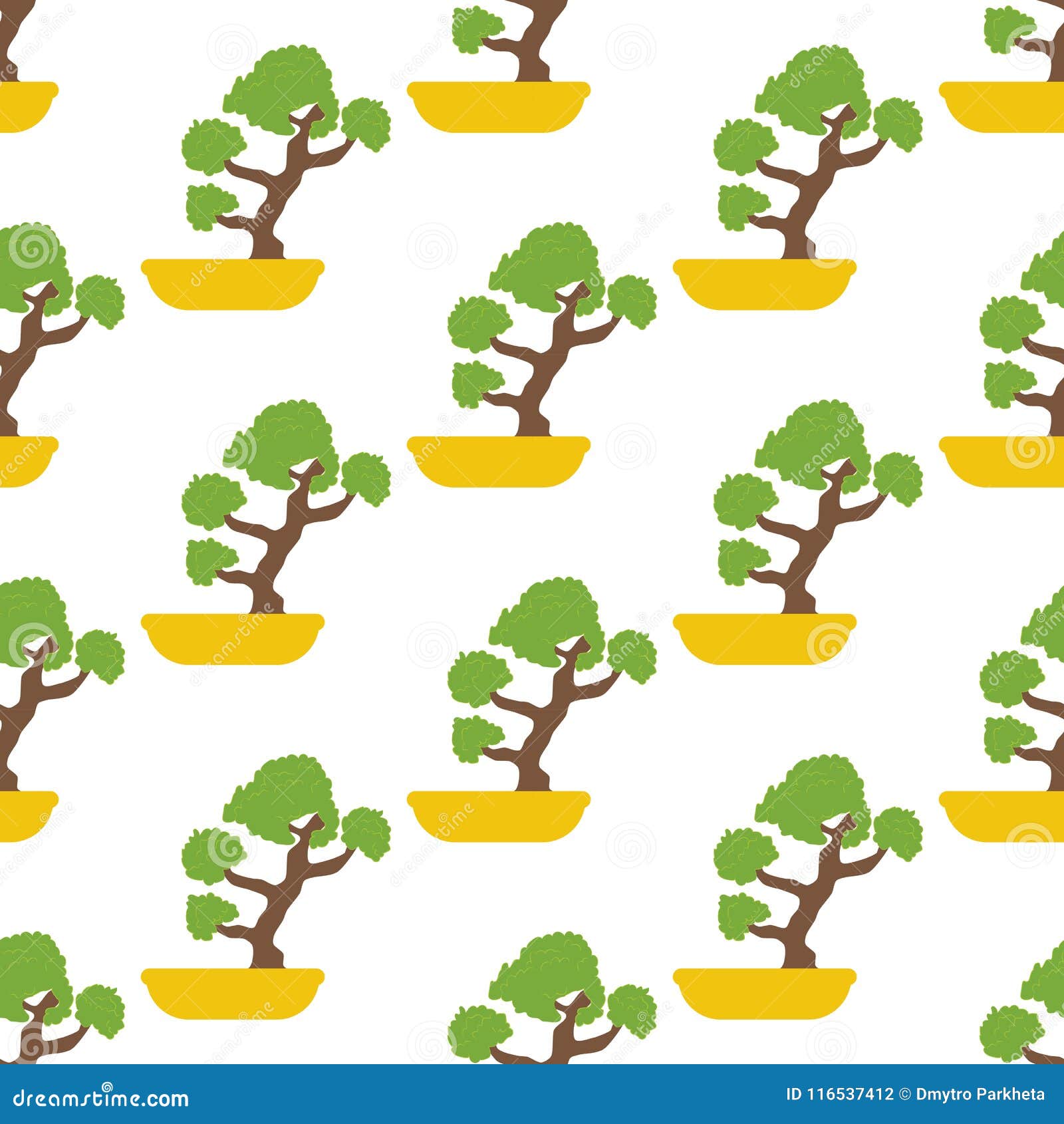 Bonsai Tree Seamless Pattern Stock Vector - Illustration of pattern ...