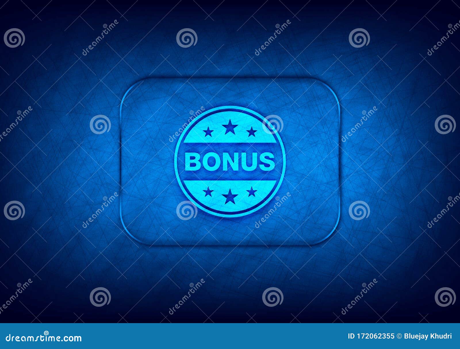 Bonus Badge Icon Abstract Digital Design Blue Background Stock ...
