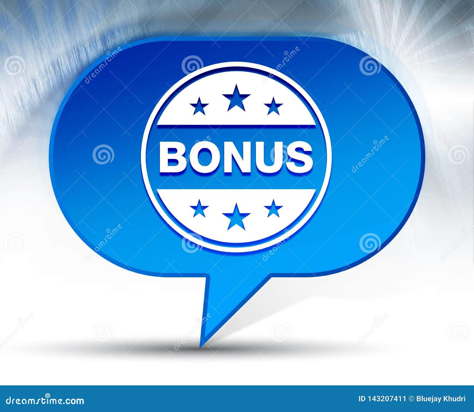 Bonus Badge Icon Blue Bubble Background Stock Illustration ...