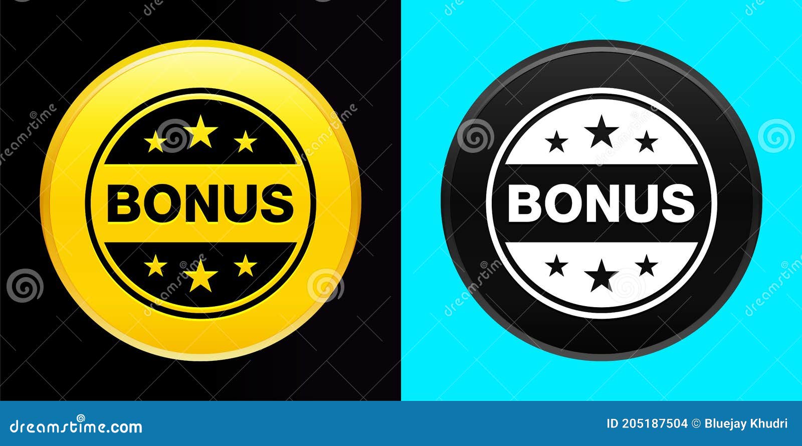 Bonus Badge Icon Flat Exclusive Button Set Stock Vector - Illustration ...
