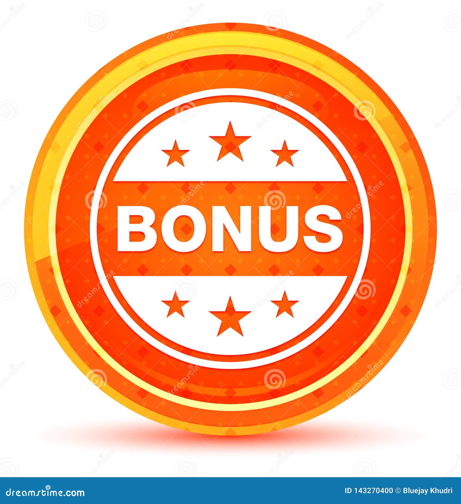 Bonus Badge Icon Natural Orange Round Button Stock Illustration ...