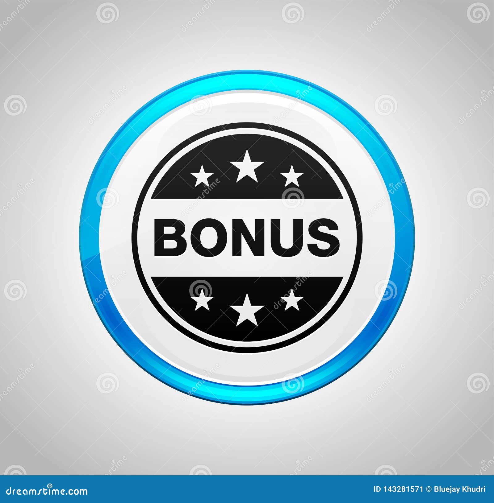 Bonus Badge Icon Round Blue Push Button Stock Illustration ...