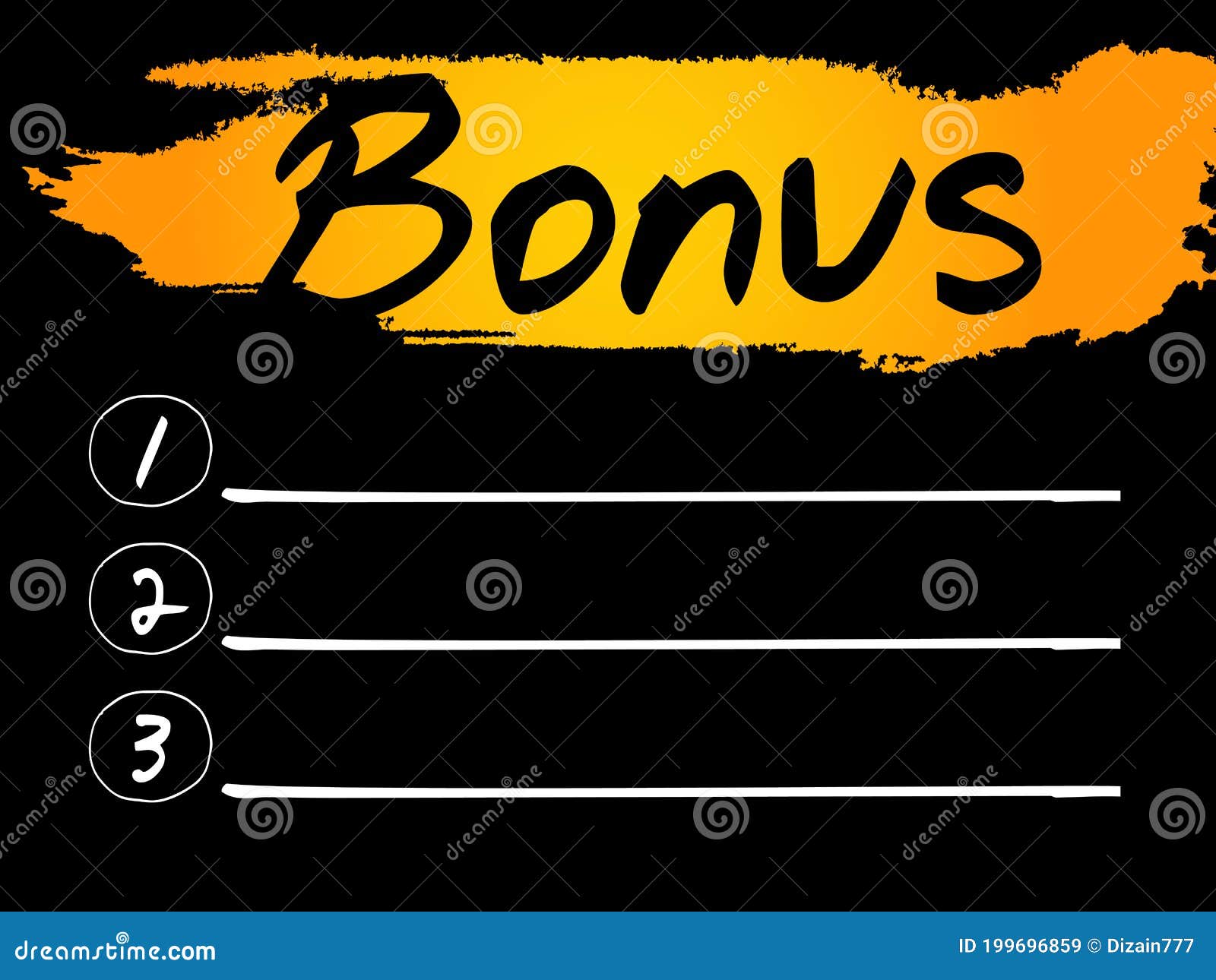 Bonus Blank List stock illustration. Illustration of extra - 199696859