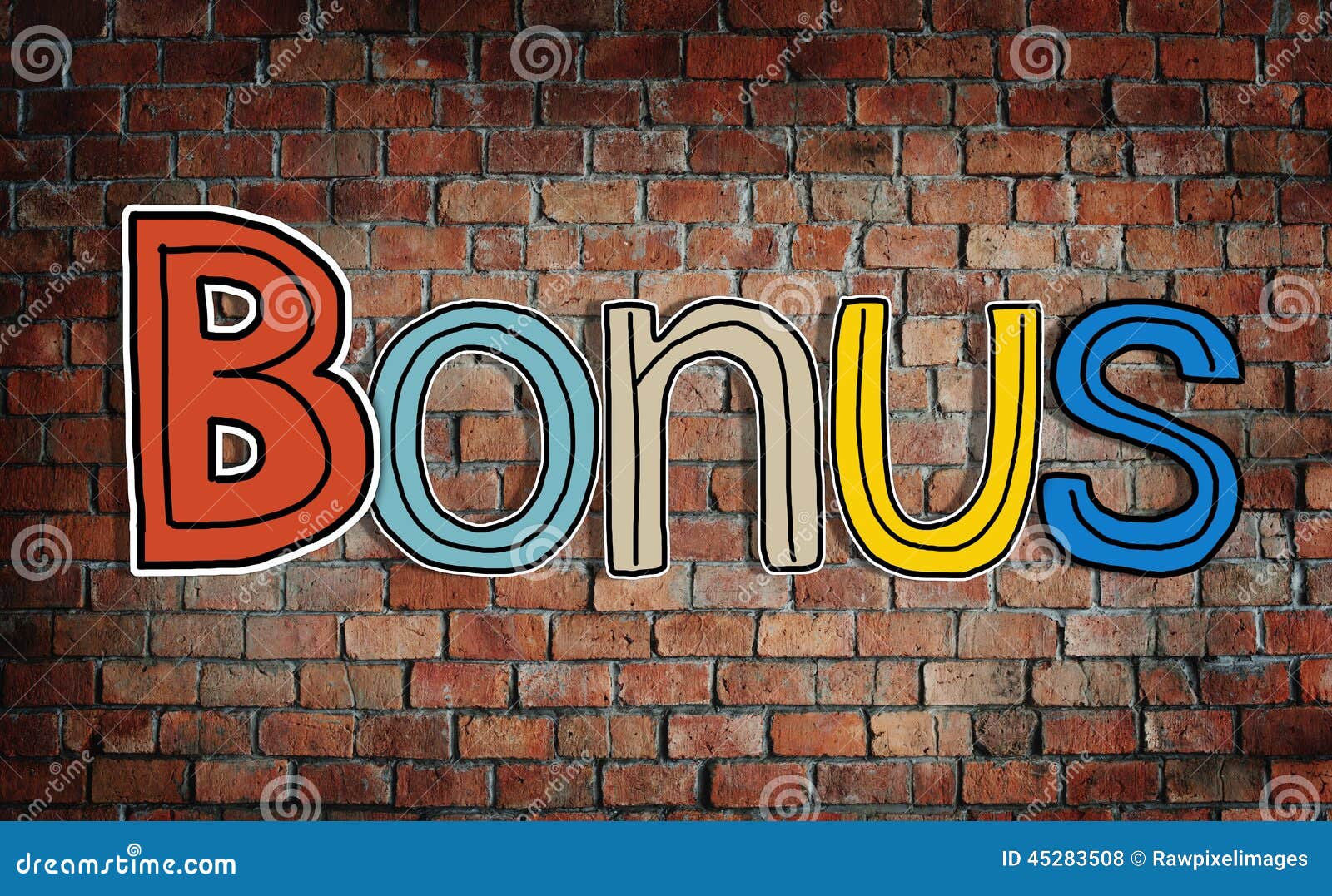 Bonus and Brick Wall in the Background Stock Photo - Image of ...
