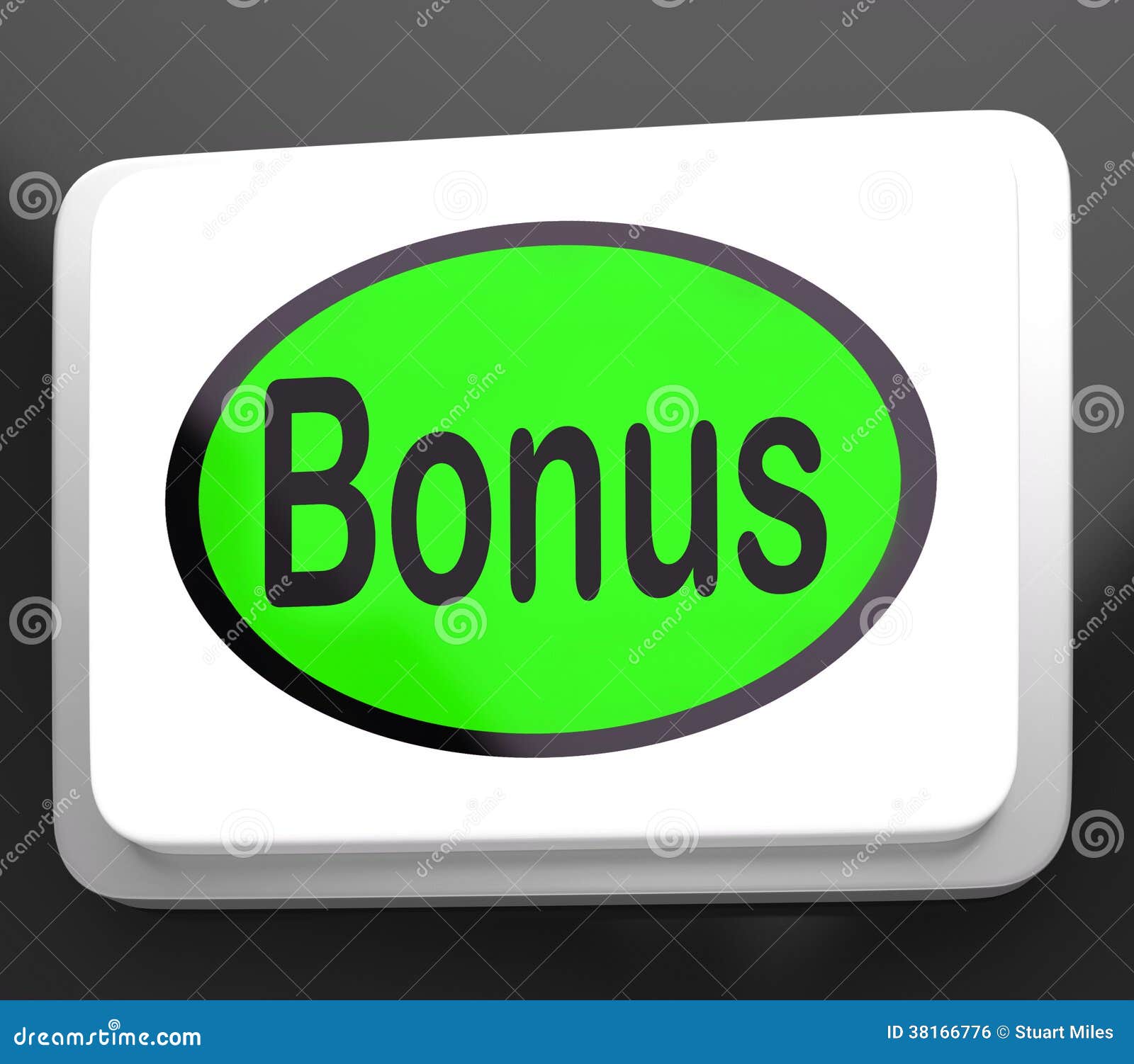 Bonus Button Shows Extra Gift or Gratuity Online Stock Illustration ...