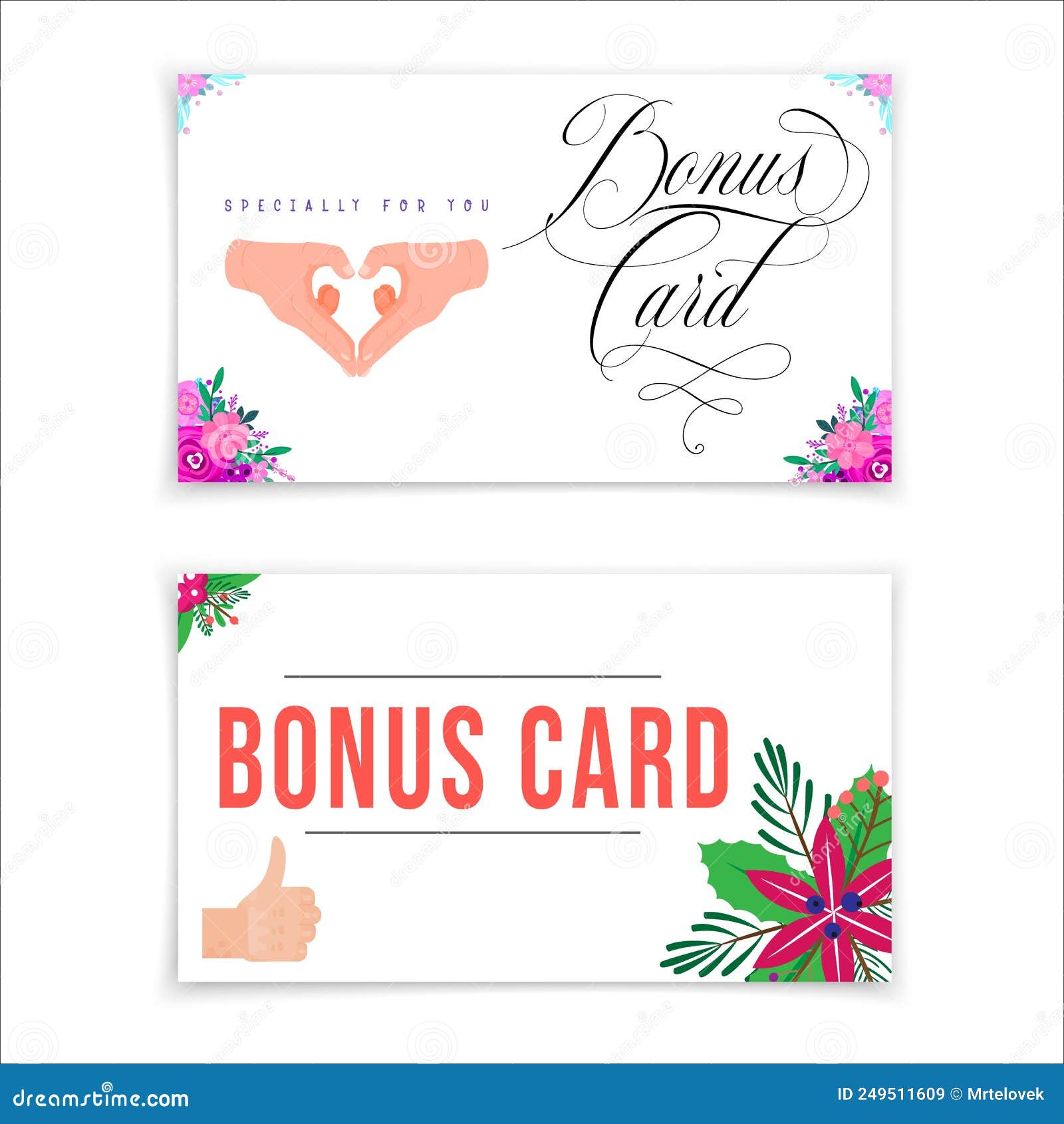 Bonus Card Template in Sketch Style, Hand Drawn Design. Stock Vector ...