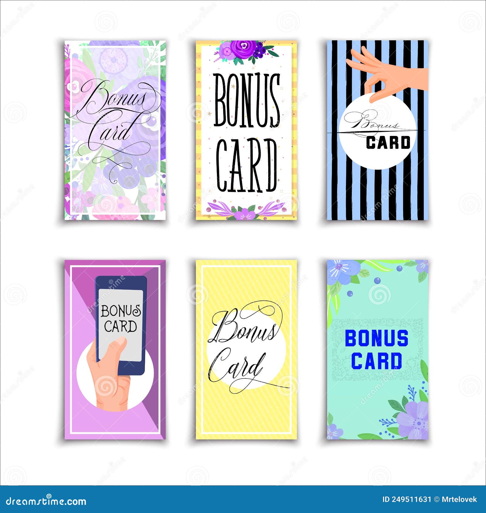 Bonus Card Template in Sketch Style, Hand Drawn Design. Stock Vector ...