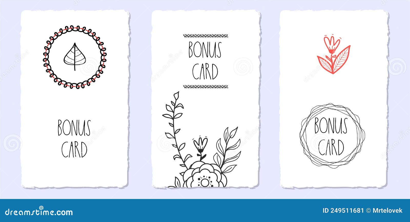 Bonus Card Template in Sketch Style, Hand Drawn Design. Stock Vector ...