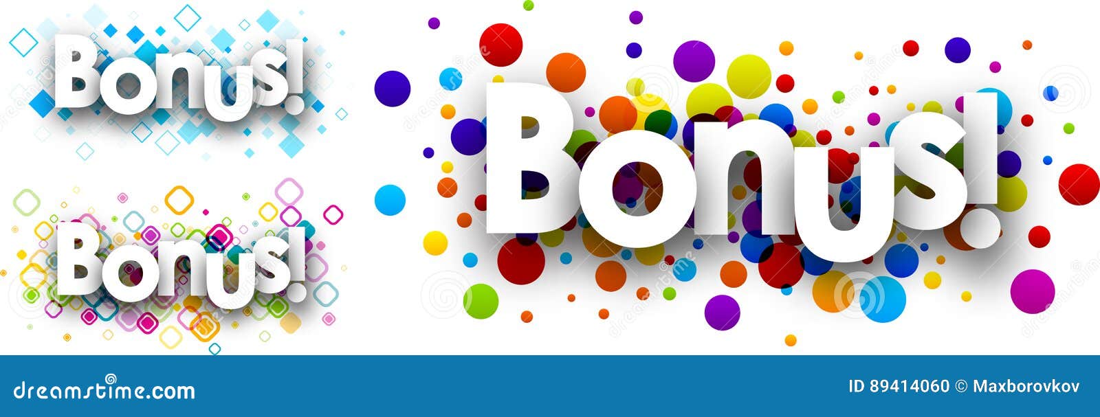 Bonus colour banners. stock vector. Illustration of income - 89414060