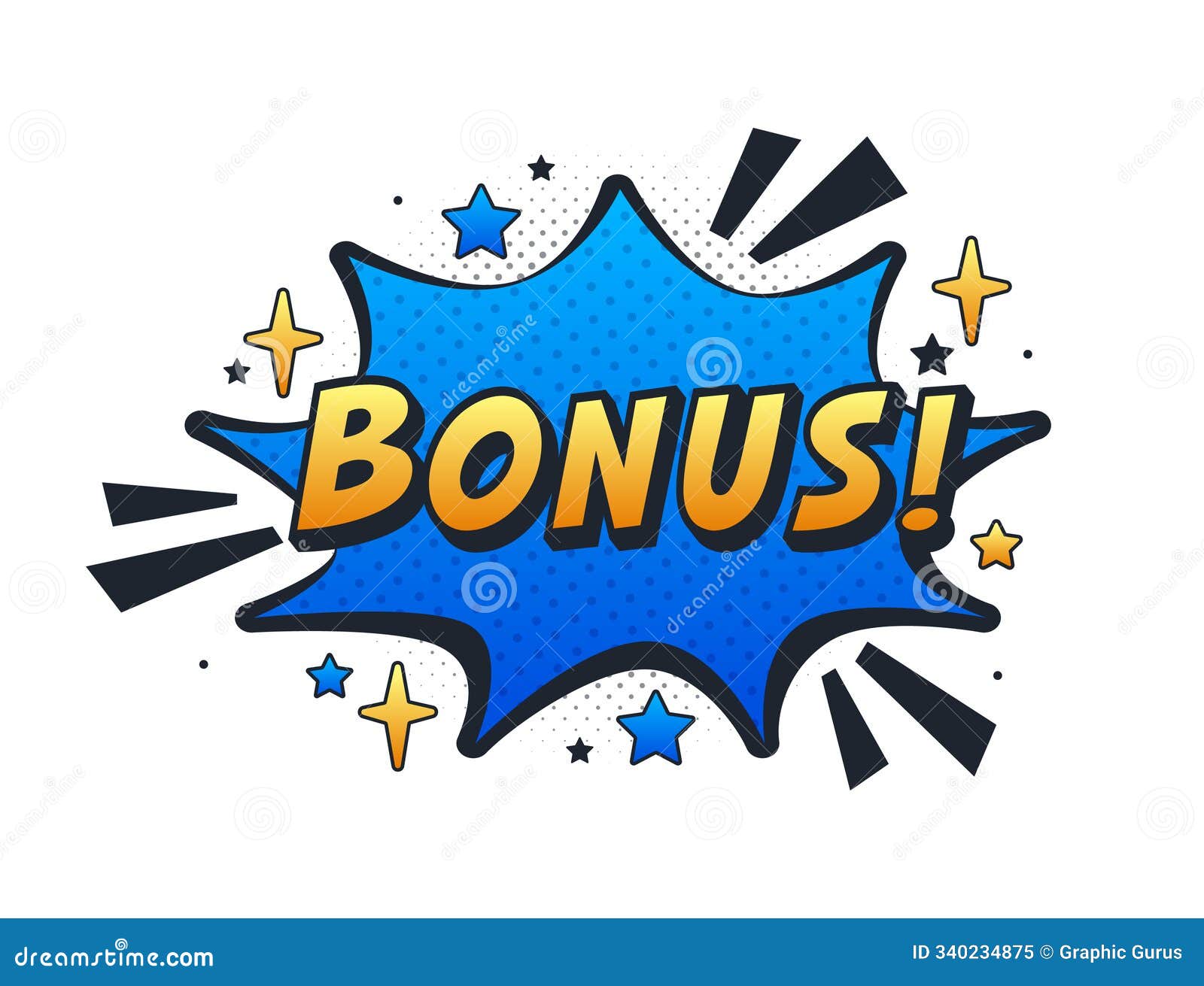 Bonus Comic Book Style Expression in Speech Bubble Stock Illustration ...