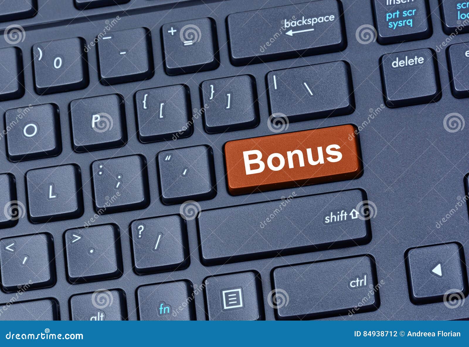 Bonus on computer keyboard stock photo. Image of financial - 84938712