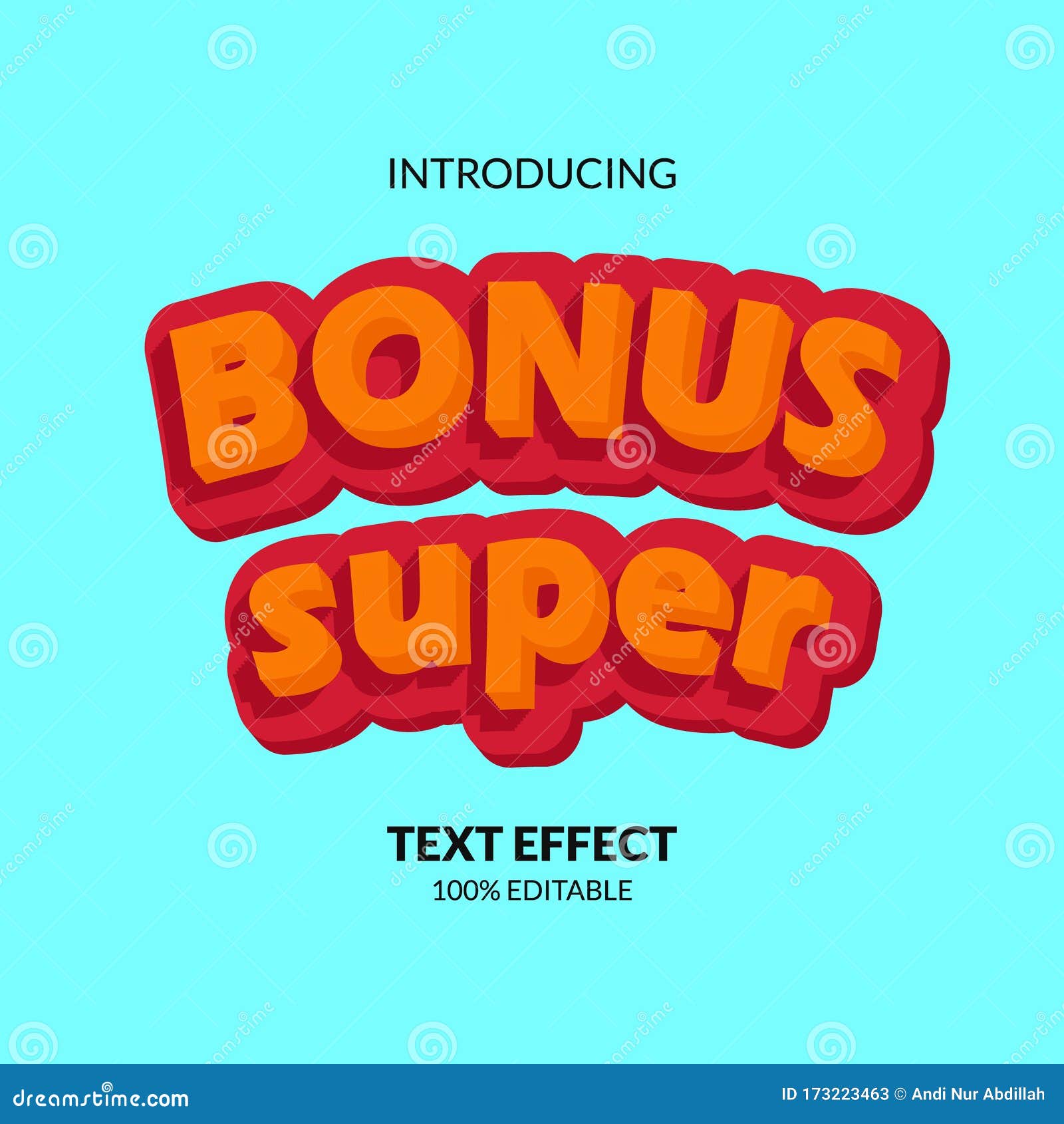 Bonus Cute Round Pop Title Editable Text Effect Adobe Illustrator Stock ...
