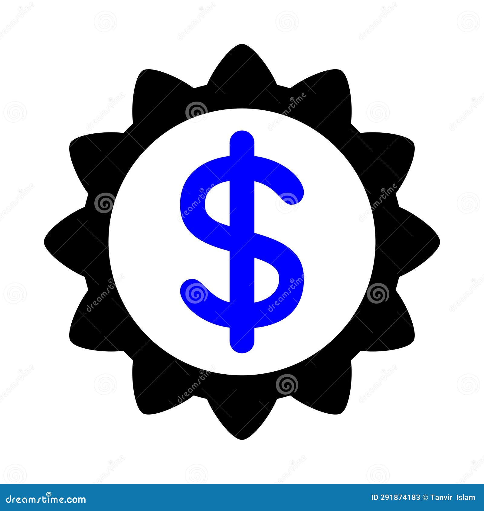 Bonus Dollar Star Icon stock vector. Illustration of design - 291874183