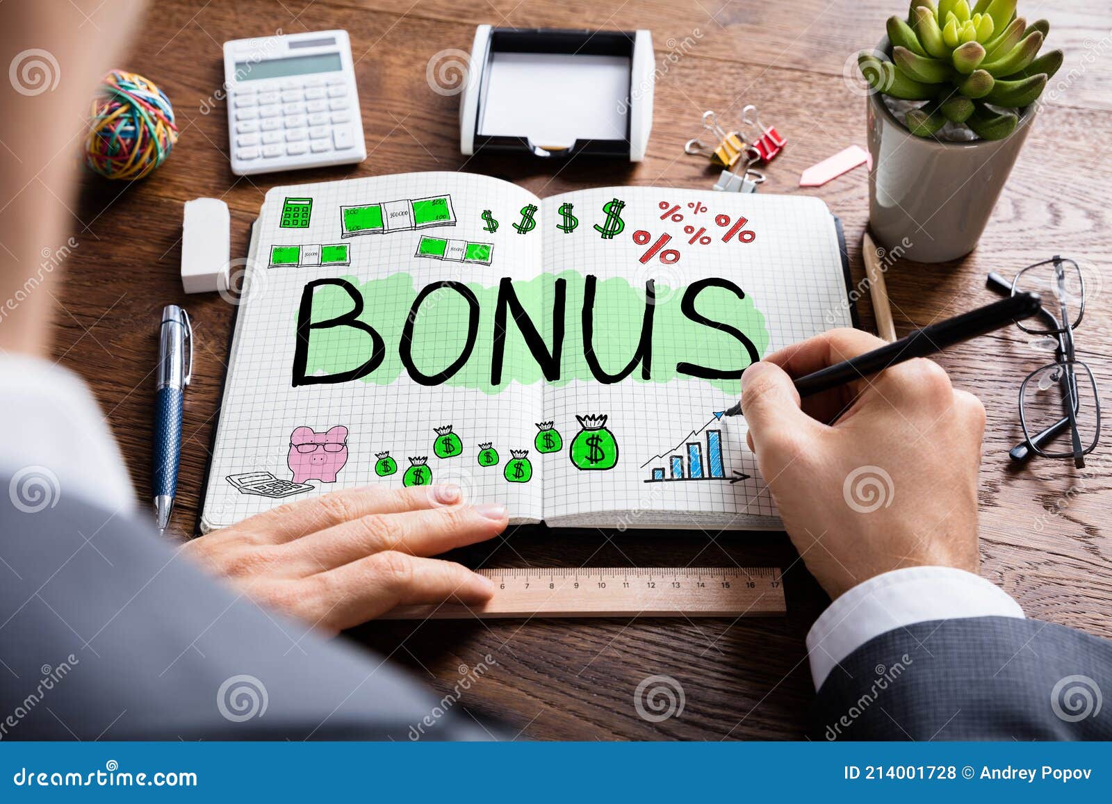 Bonus and Employee Compensation Drawing Stock Photo - Image of ...