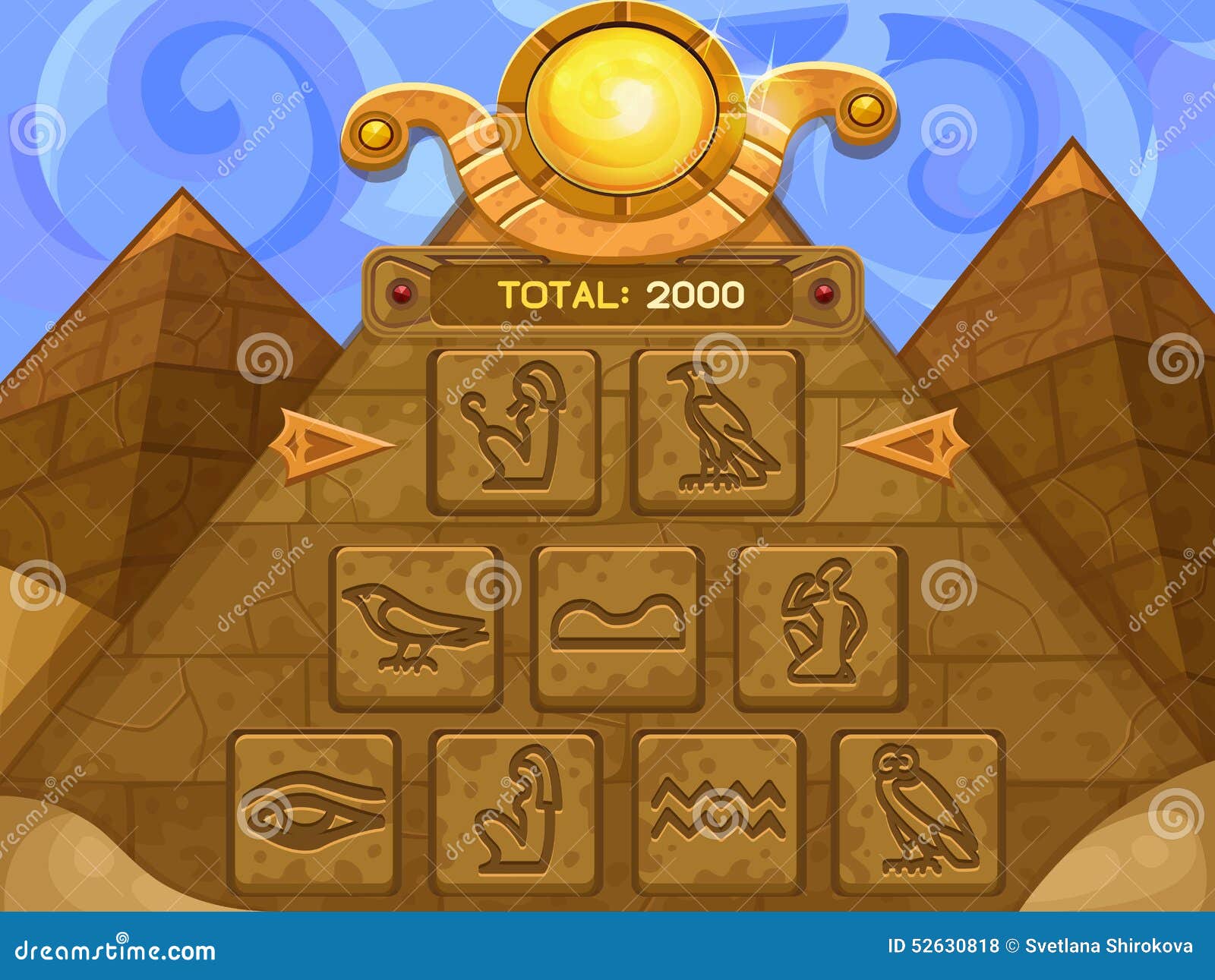 Bonus game pyramid stock vector. Illustration of gold - 52630818