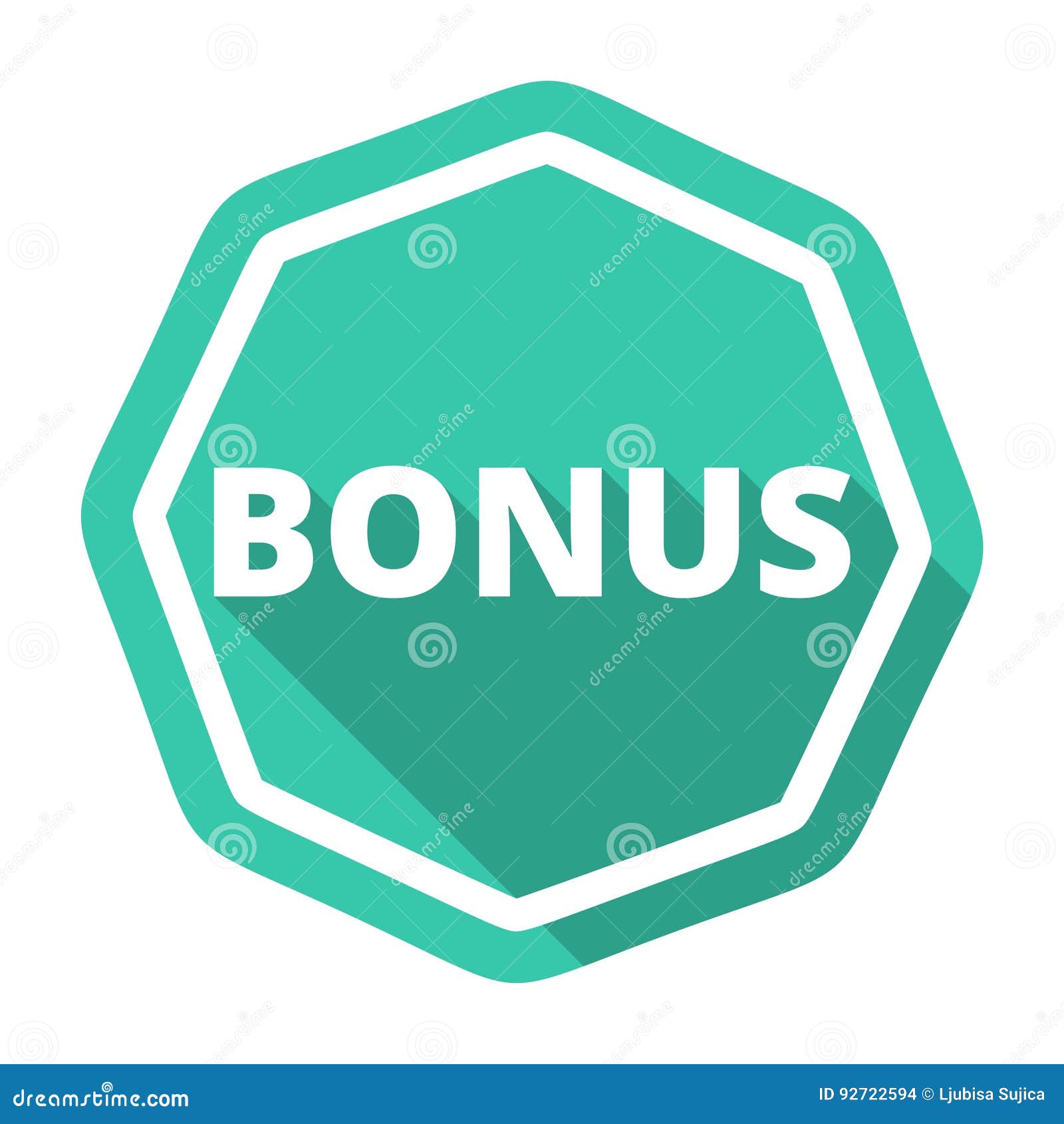 Bonus Green Icon with Long Shadow Stock Illustration - Illustration of ...