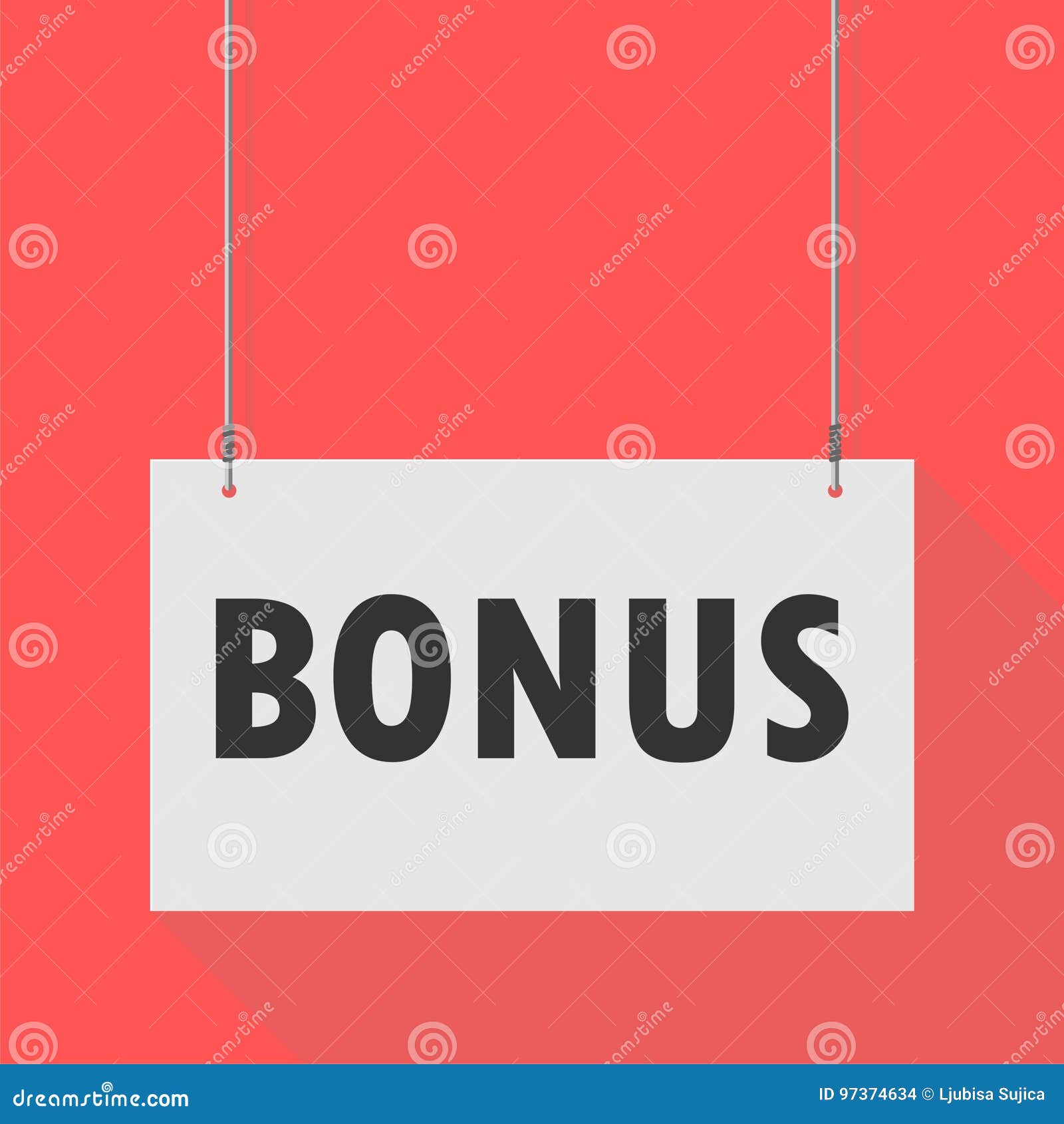 Bonus Hanging Sign stock vector. Illustration of element - 97374634