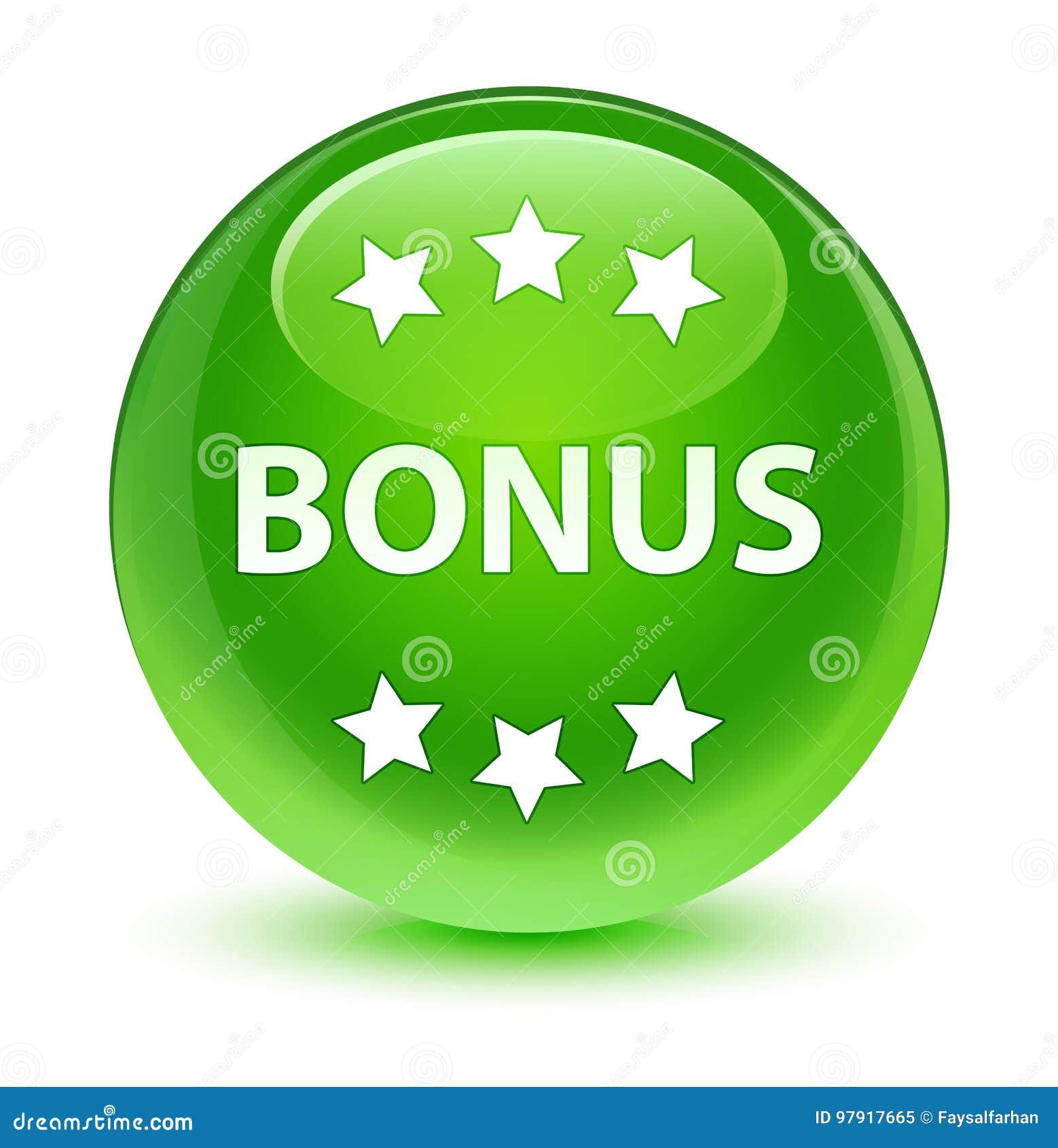 Bonus Icon Glassy Green Round Button Stock Illustration - Illustration ...