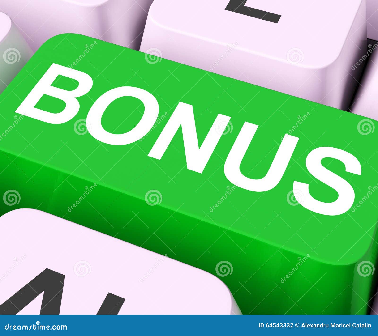 Bonus Key Shows Extra Gift or Gratuity Online Stock Photo - Image of ...