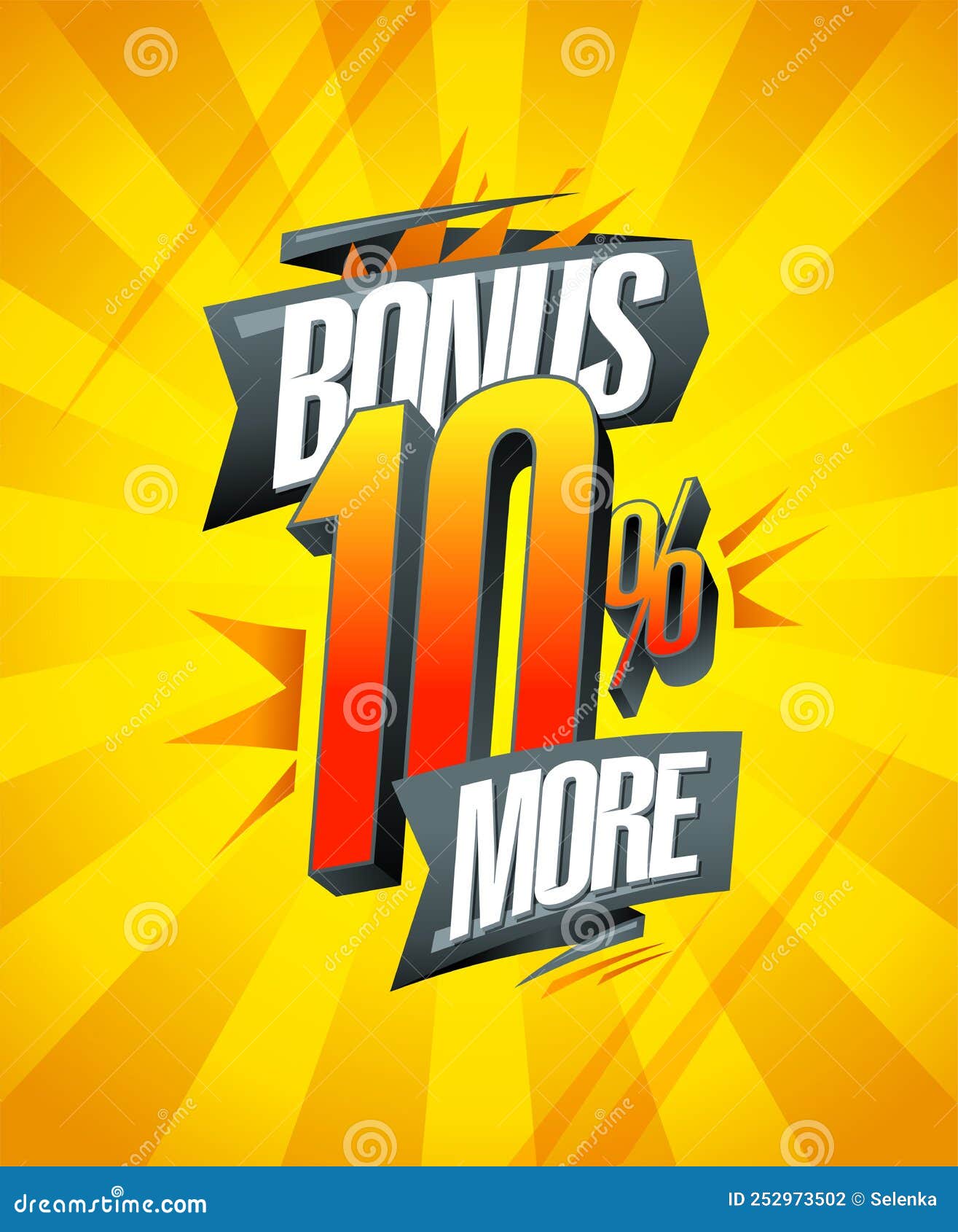 Bonus, 10 Percents More, Sale Sign Mockup Stock Vector - Illustration ...