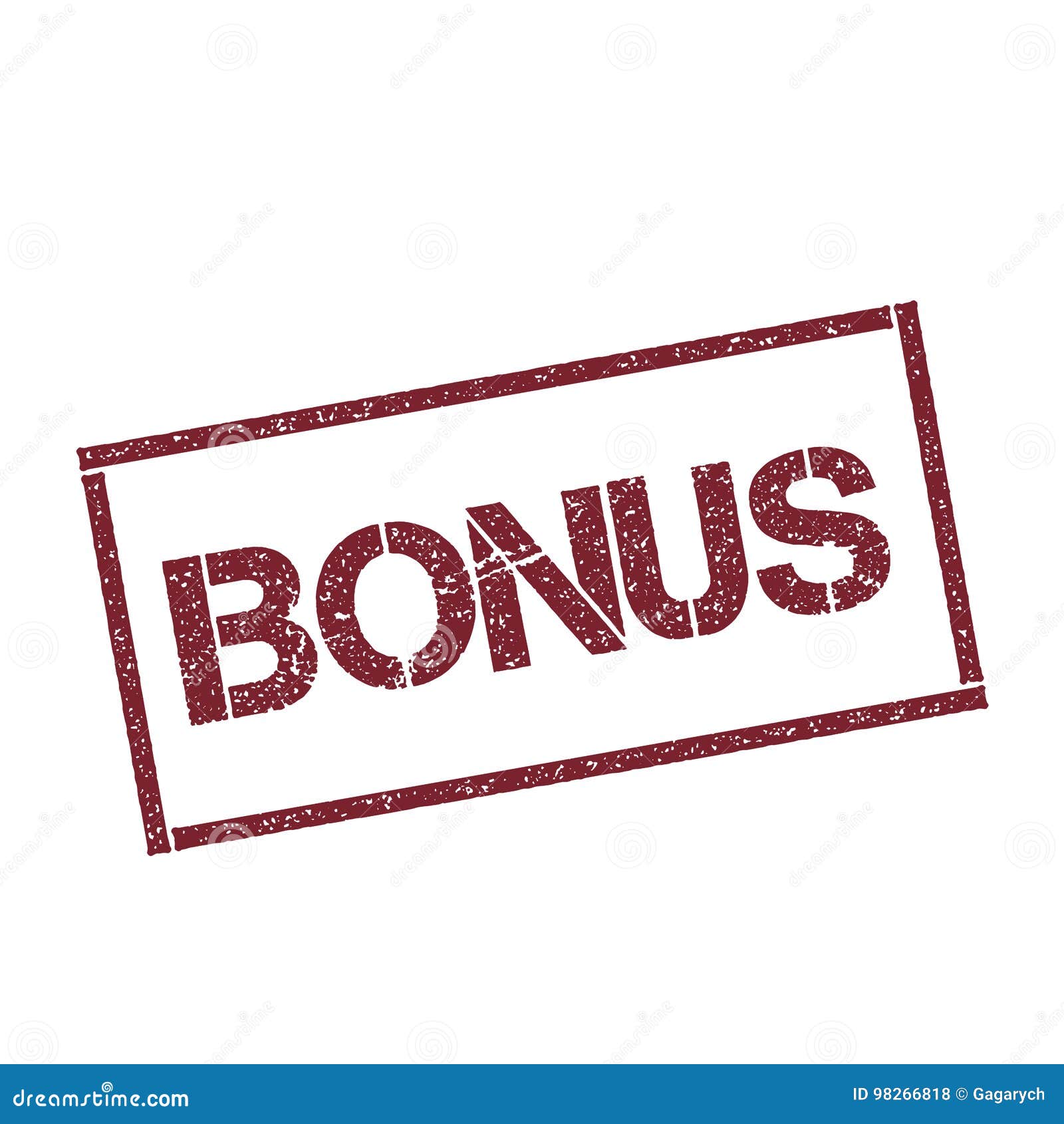 Bonus rectangular stamp. stock vector. Illustration of business - 98266818