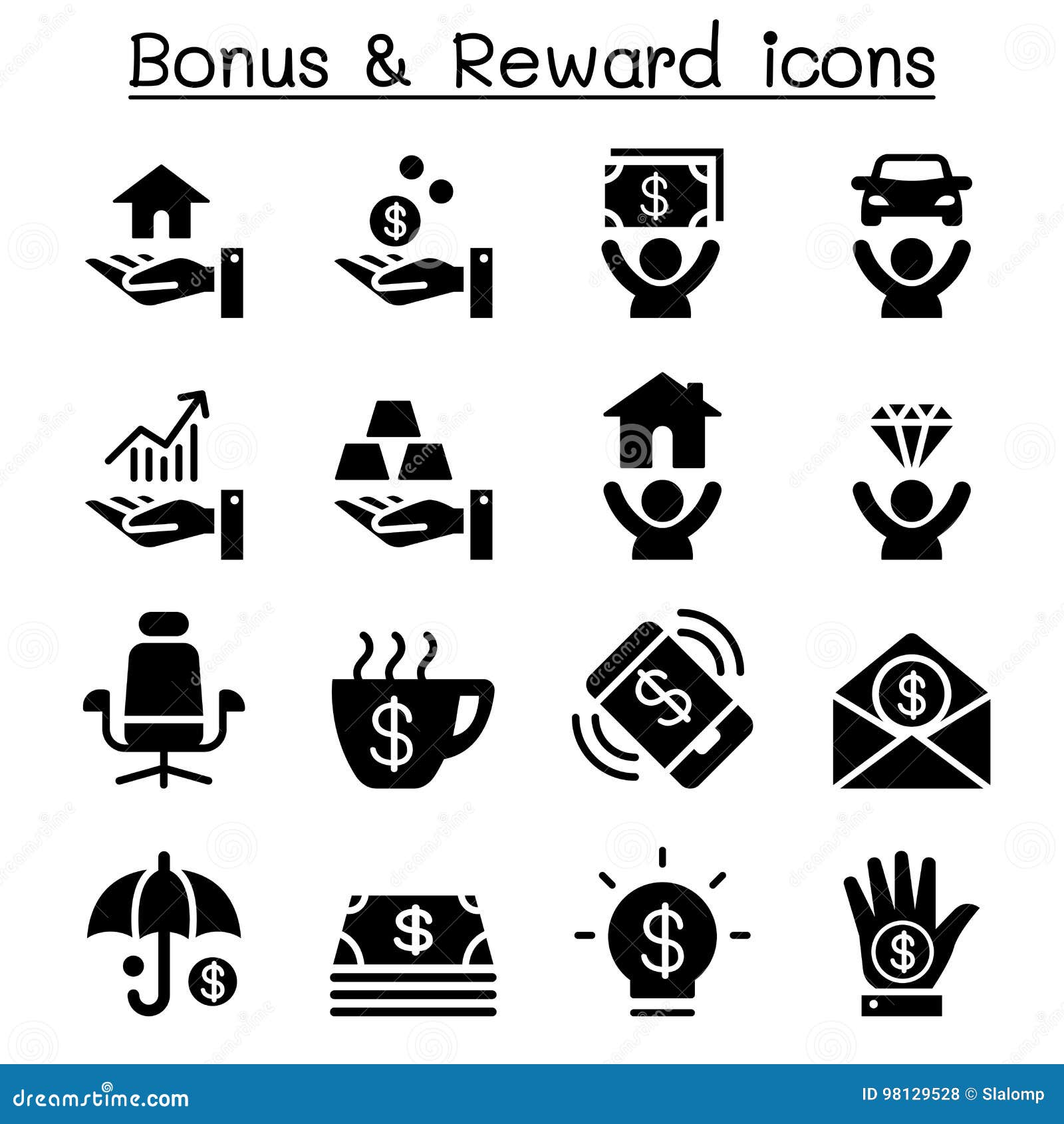 Bonus & Reward icons stock illustration. Illustration of logo - 98129528